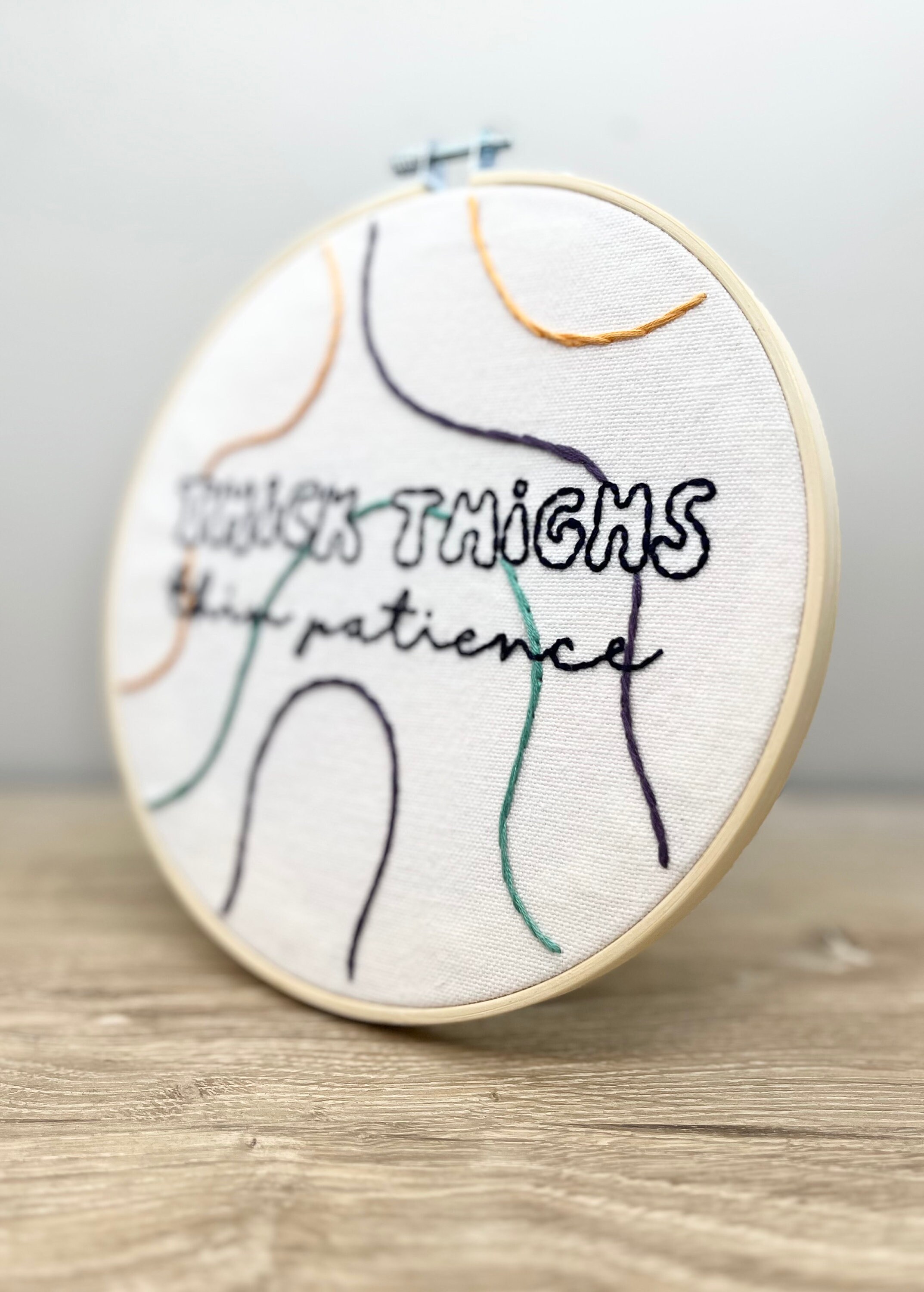 THICK THIGHS Thin Patience Embroidery Pdf Pattern - Etsy