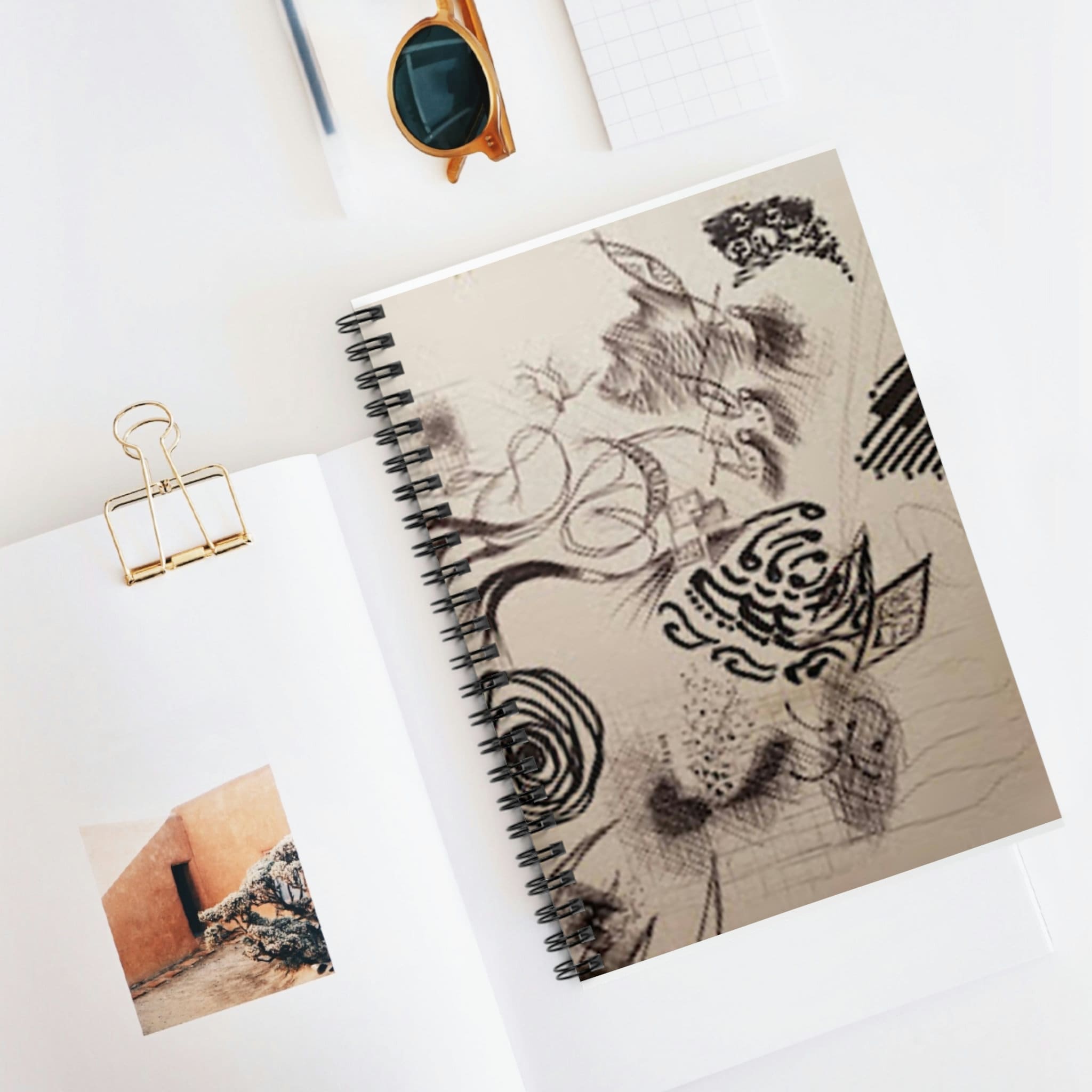 Original Art Work Note Book Doodle Theme Journal for Artists Spiral ...