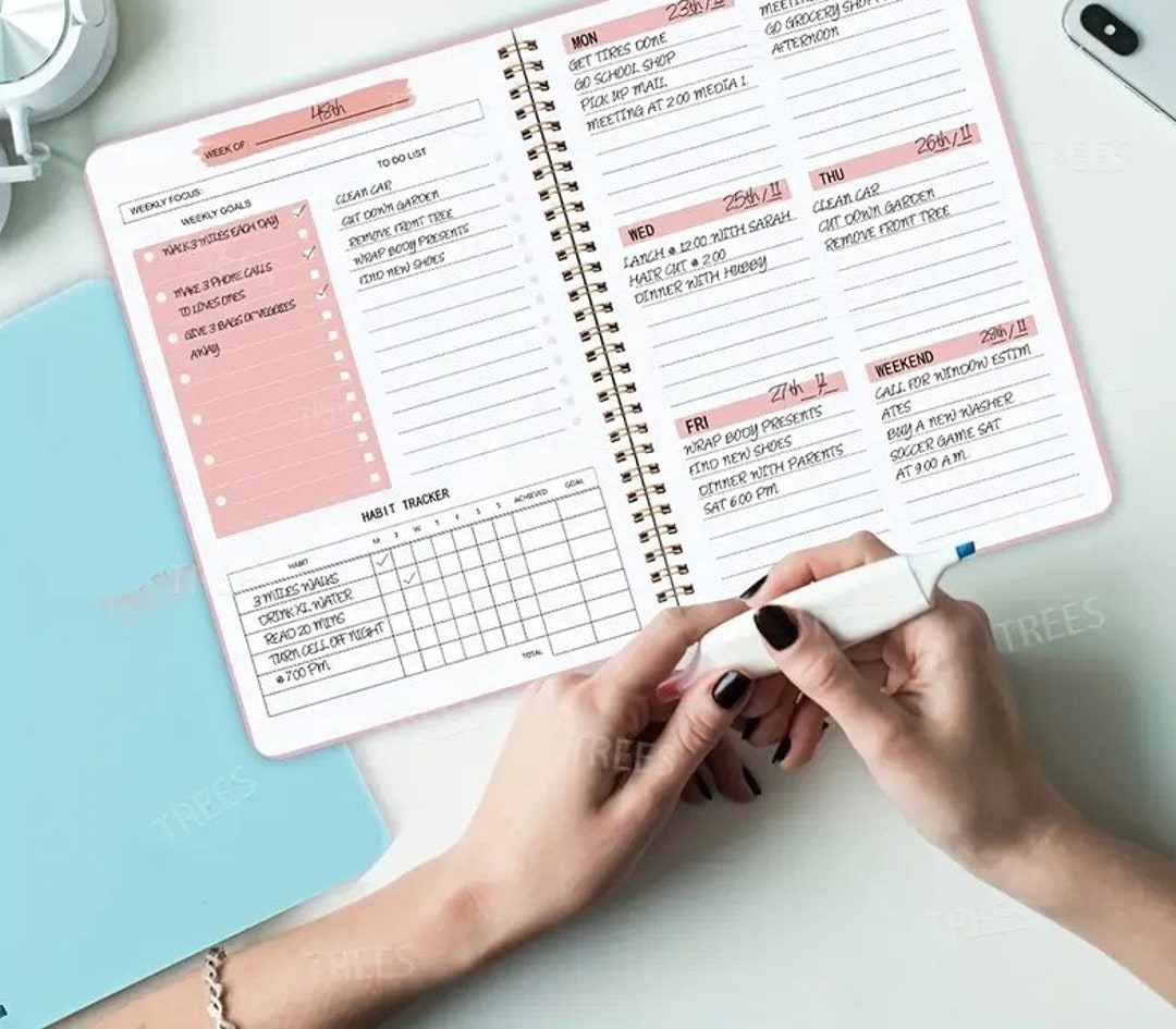 Planner Spiral Notebook Planning Ideas Un Dated New Years - Etsy