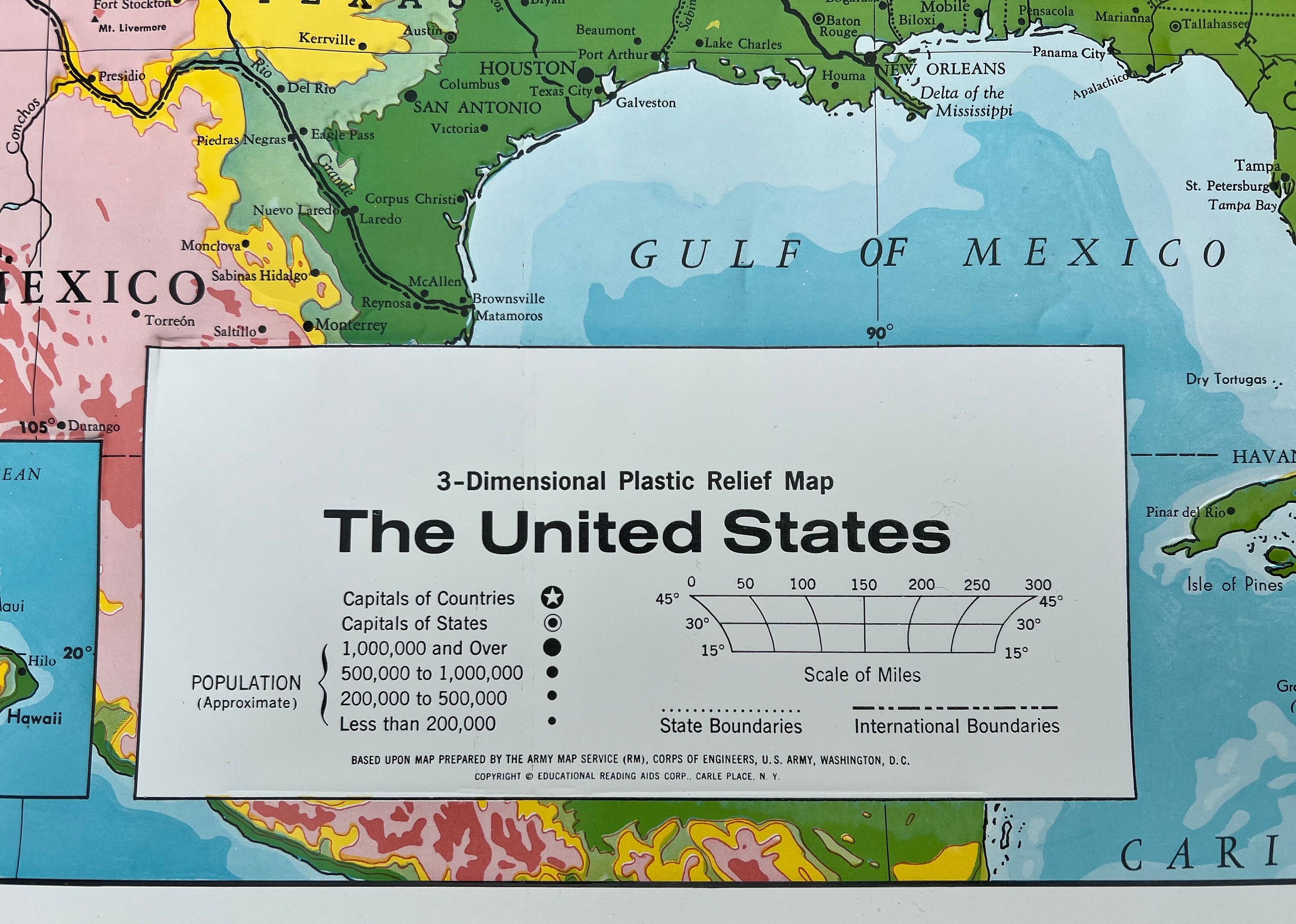 Plastic Relief Map of the United States Educational Aids Vintage - Etsy