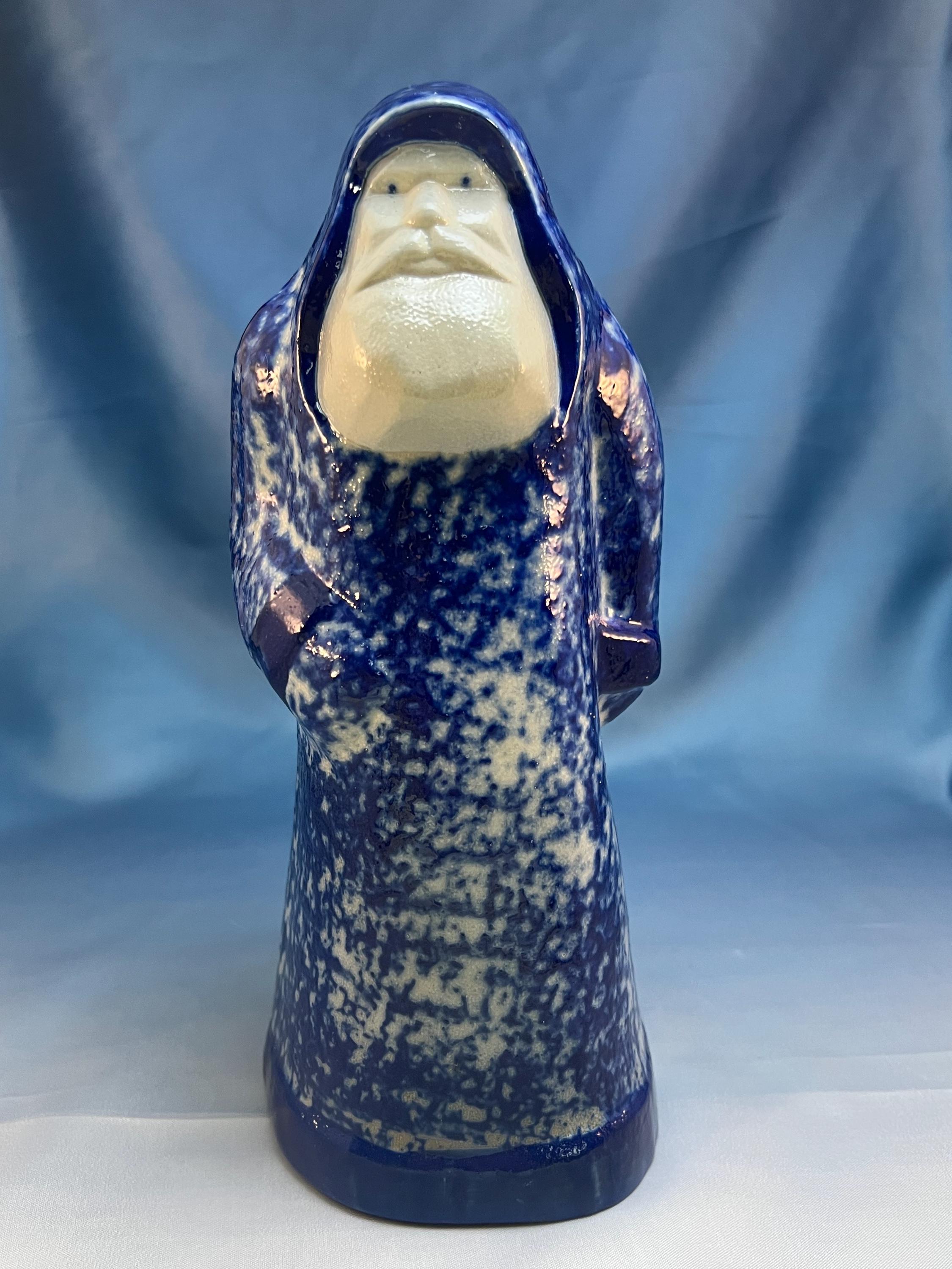 Eldreth Pottery Blue Salt Glaze Santa, Large Santa Father Christmas - Etsy