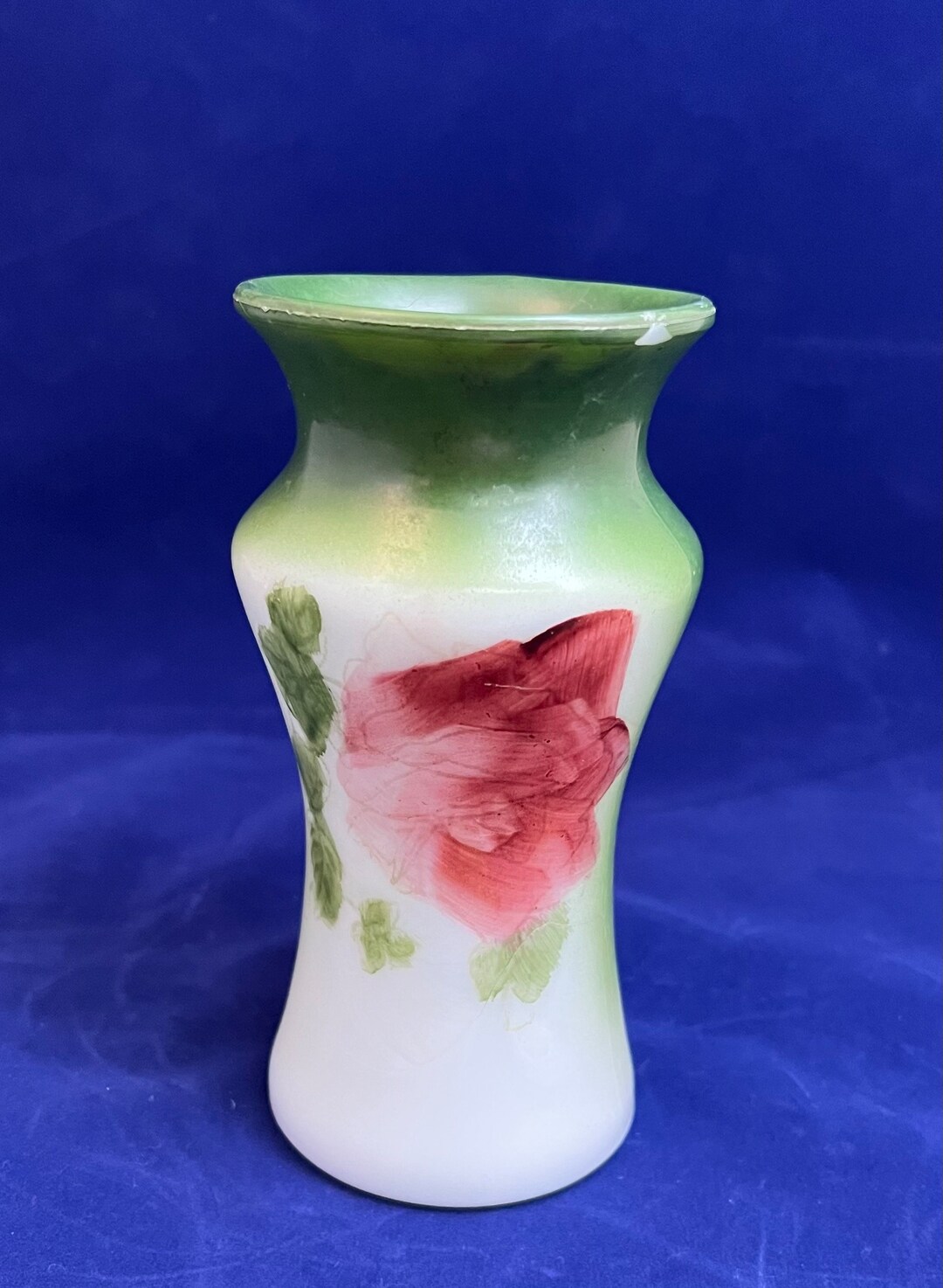 Victorian Hand Painted Milk Glass Vase Unknown Maker **AS IS** - Etsy