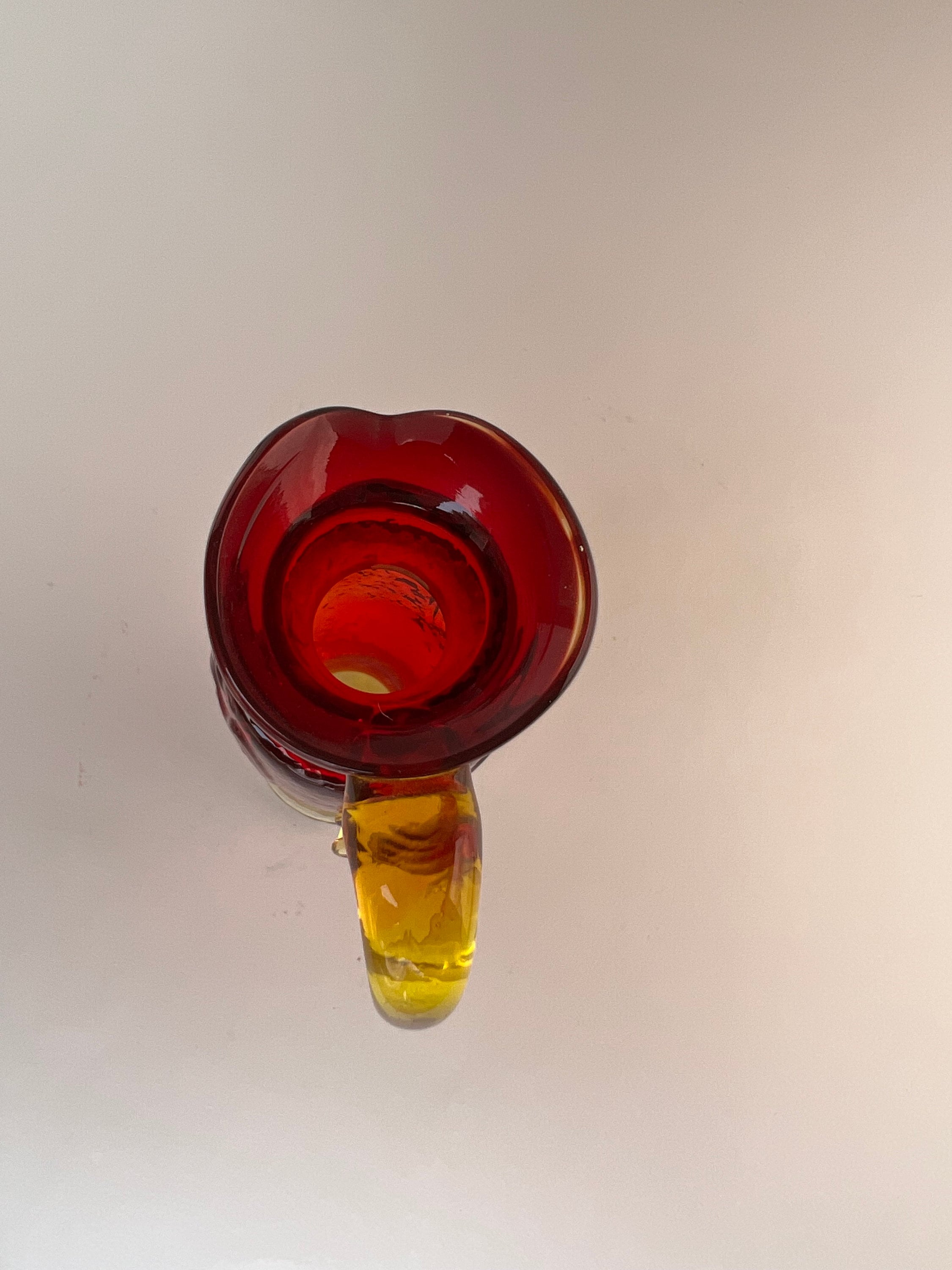 Kanawha Glassware Amberina Art Glass Eagle Mini Pitcher Vase Americana ...