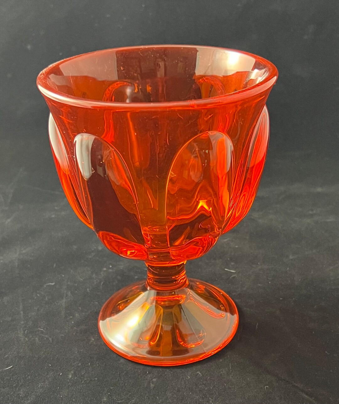 Viking Glass Six Petal Large Candy Dish in Persimmon AS IS - Etsy