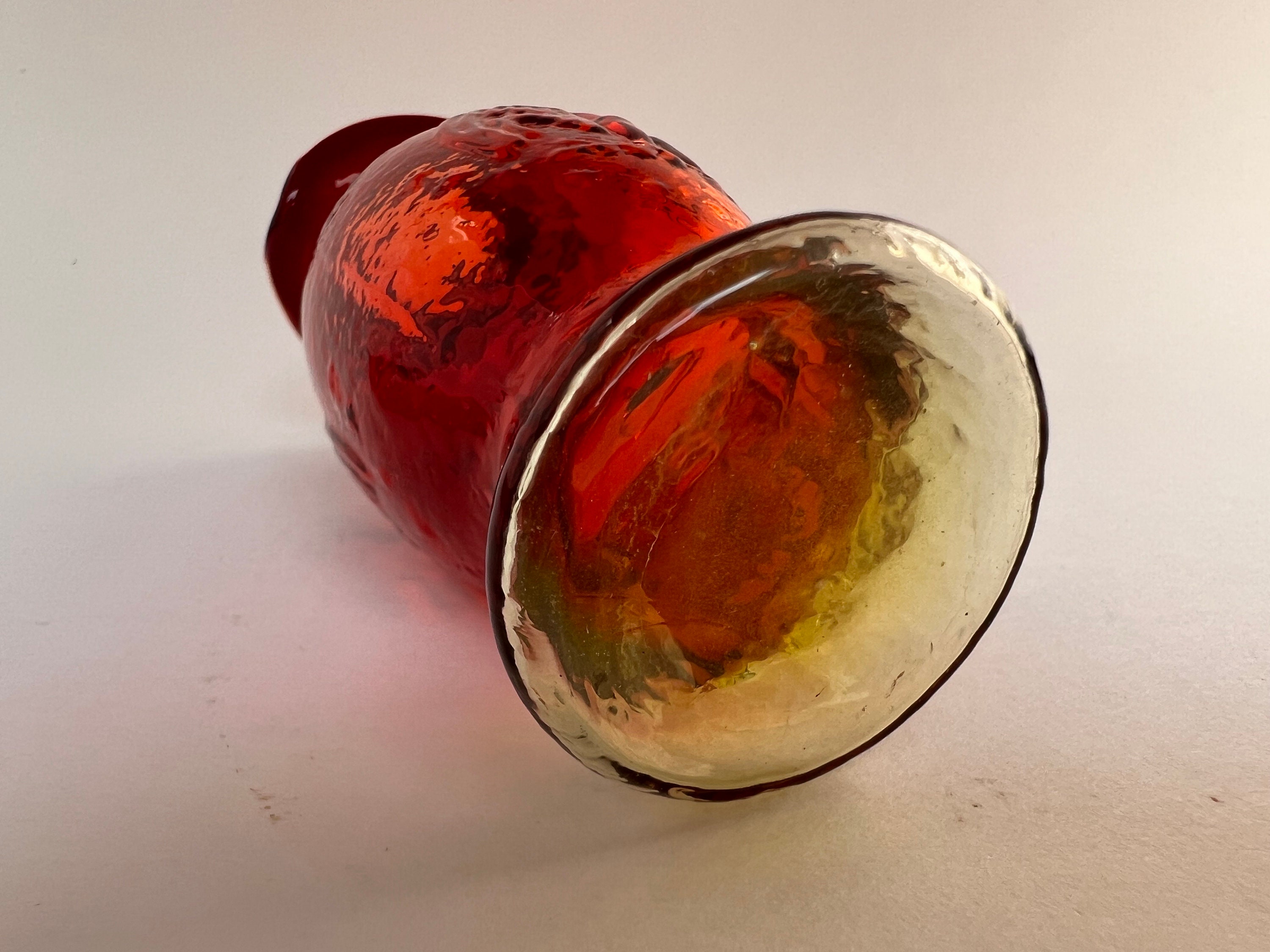 Kanawha Glassware Amberina Art Glass Eagle Mini Pitcher Vase Americana ...