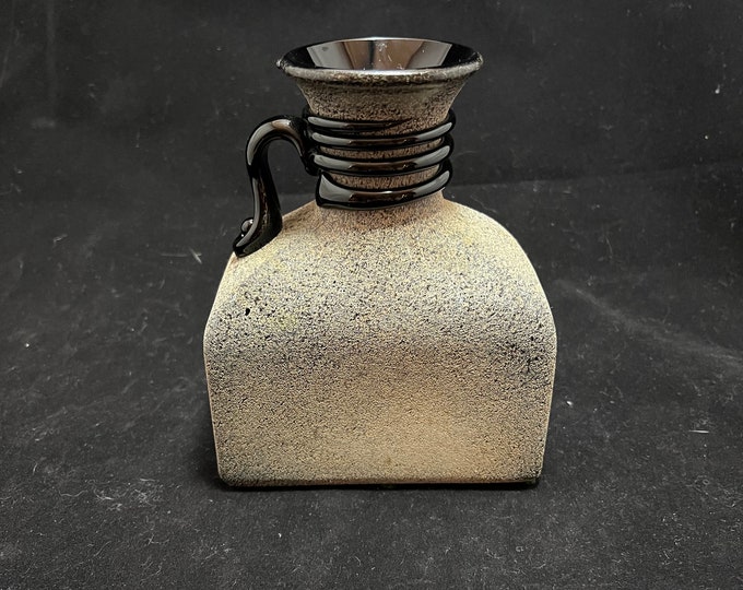 Lafiore Vintage MCM Black Glass Vase With Scavo Texture - Etsy