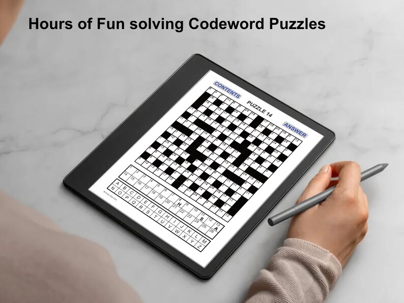Kindle Scribe Codeword Puzzles Bundle Games and Puzzles PDF Template With Hyperlinks Digital ...