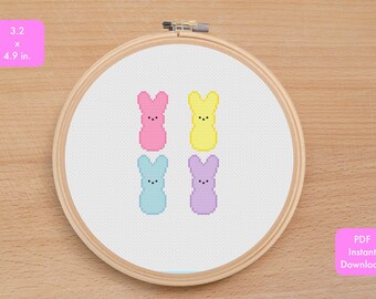 Bunny Peeps PDF Cross Stitch Pattern Cross Stitch Pattern for Easter ...