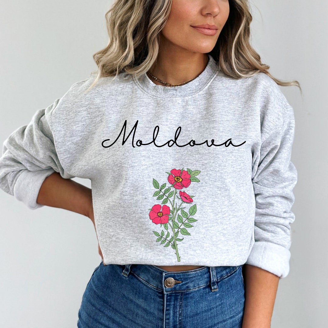 Moldavian National Flower Shirt, Moldavian Women's Sweatshirt ...
