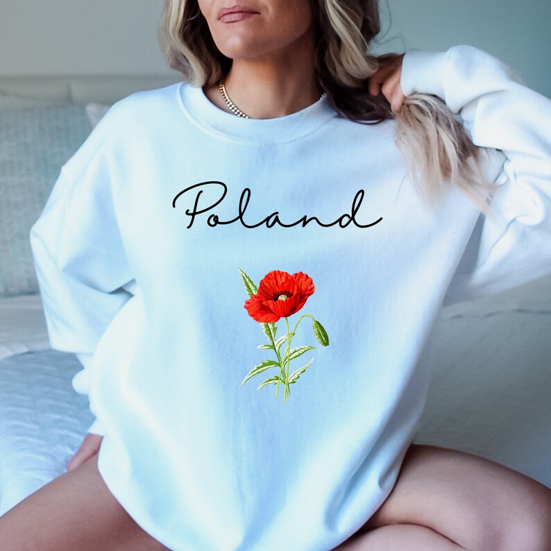 Polish Poppy Sweatshirt: Poland National Flower Crewneck - Etsy