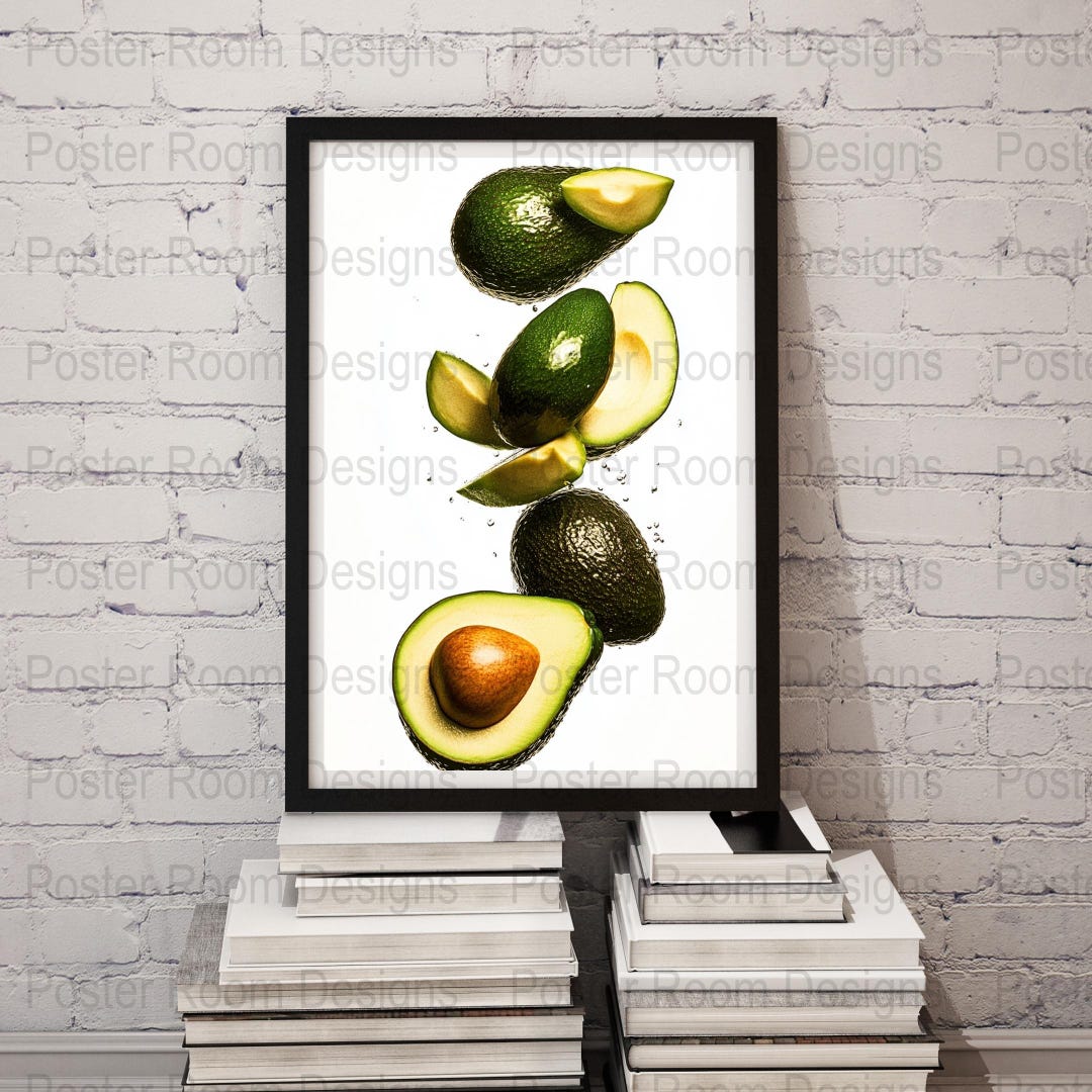 Avocado Art Print, Kitchen Wall Decor, Modern Fruit Photography ...