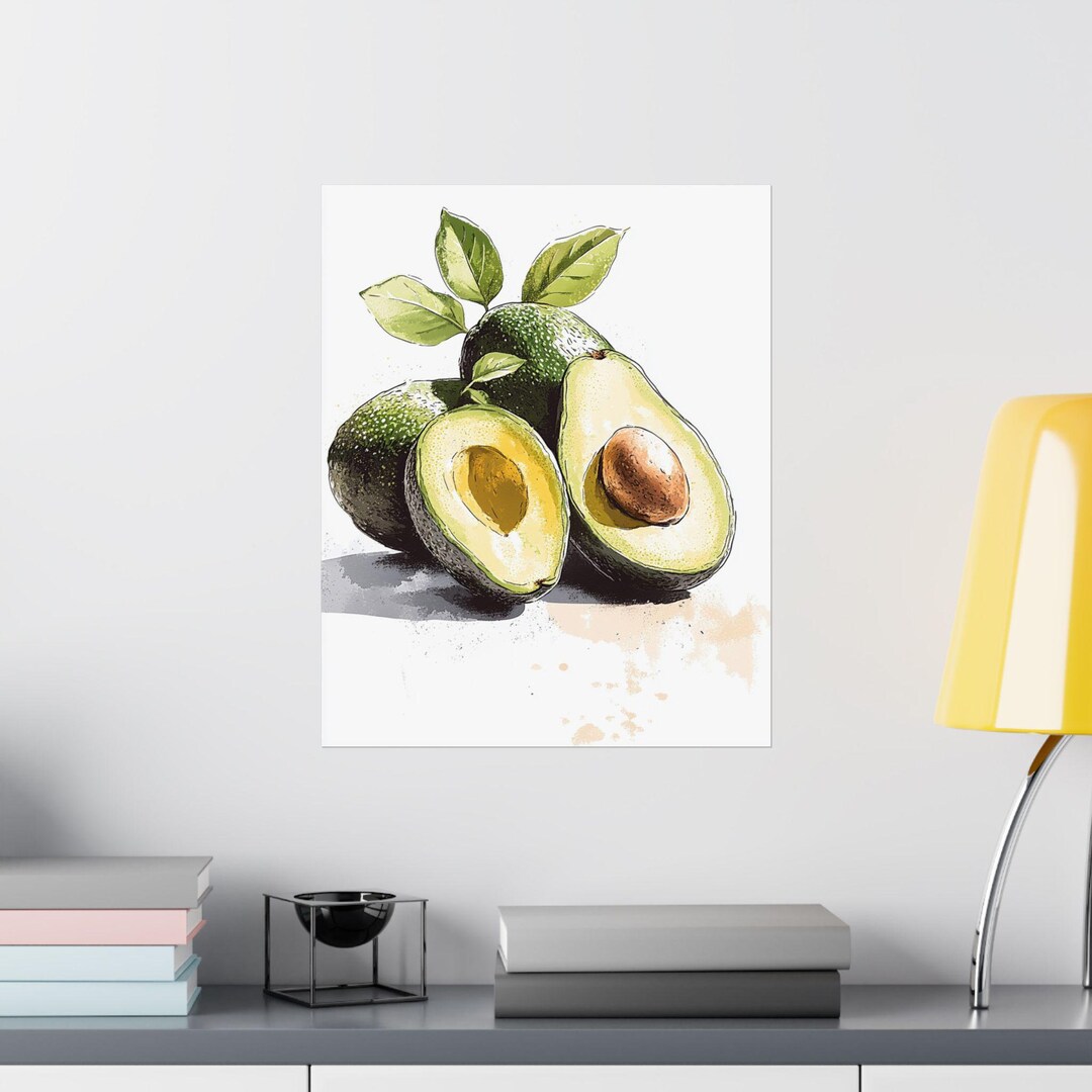 Kitchen Wall Decor Avocado Art Print, Modern Home Art, Botanical Poster ...