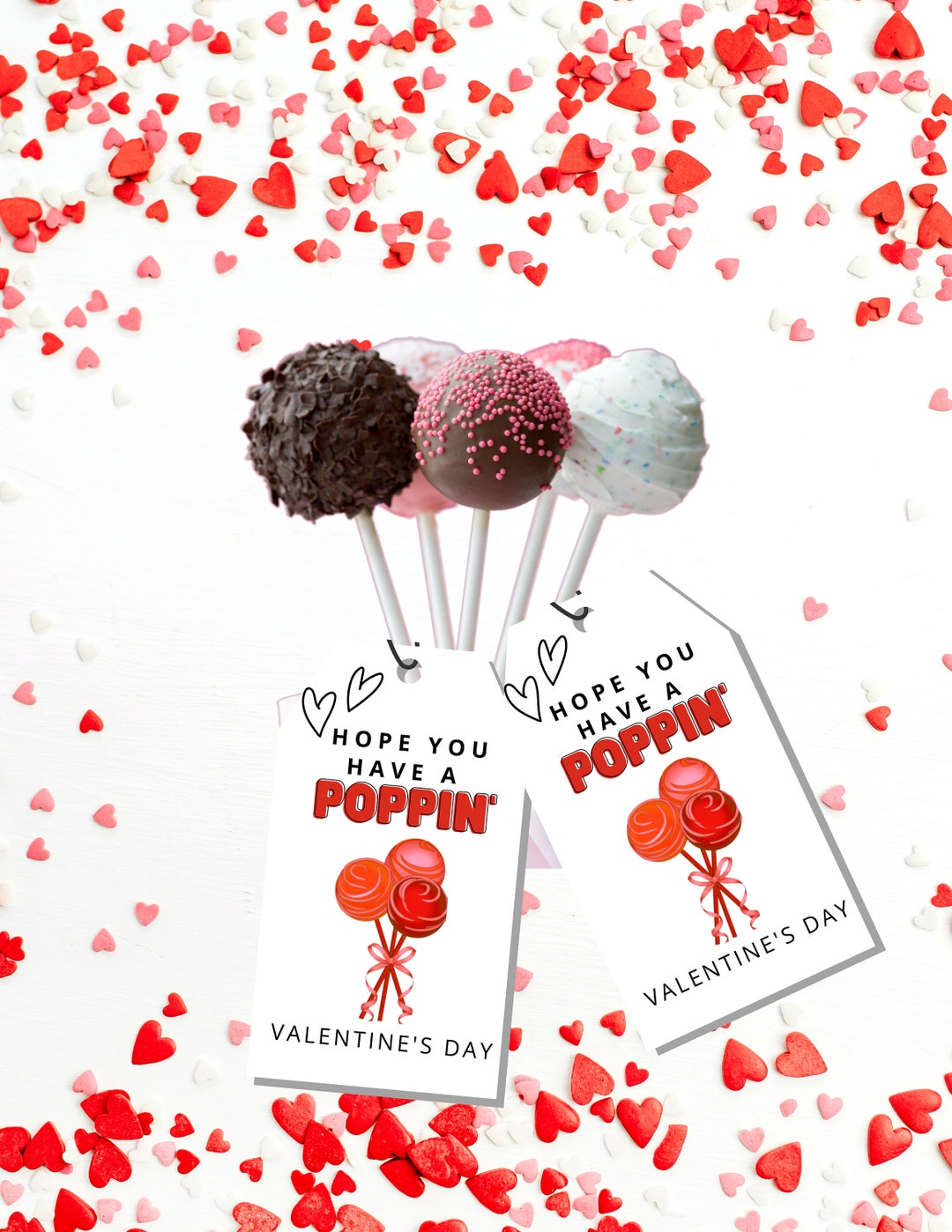 Valentine's Day Tag, Cake Pop Valentines Tag, Cake Pop Tag, Valentine ...