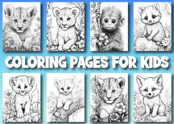 Baby Wild Animal Coloring Pages | 100 Pages (digital Download) - Etsy