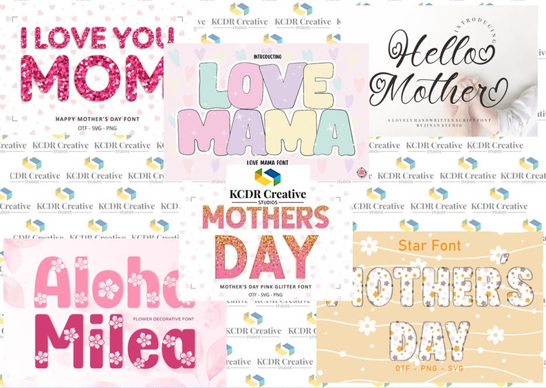 Celebrate Mom: Mother's Day Bundle - Clipart, Scripts, Patterns, Fonts ...