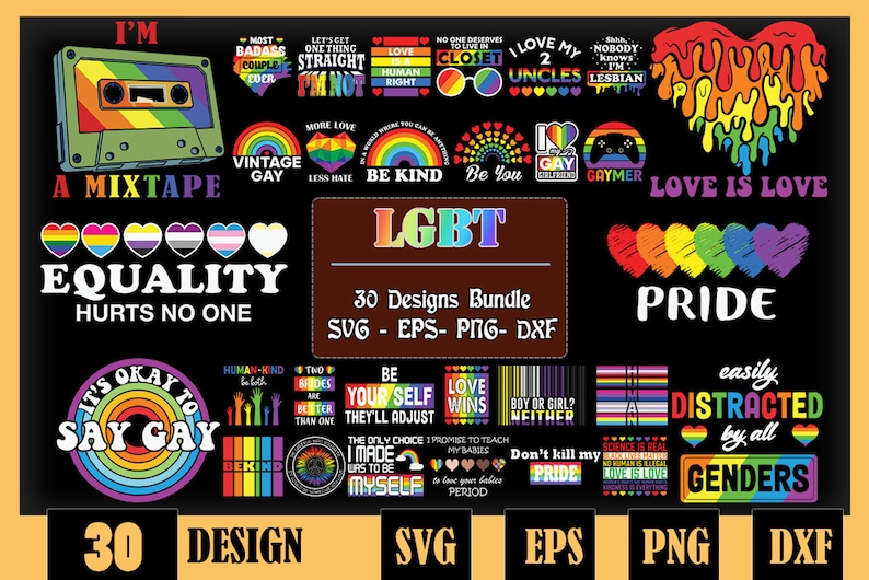 Gay Pride Svg Bundle, LGBTQ Svg Bundle, 130 Pack LGBT Bundle , Pride ...