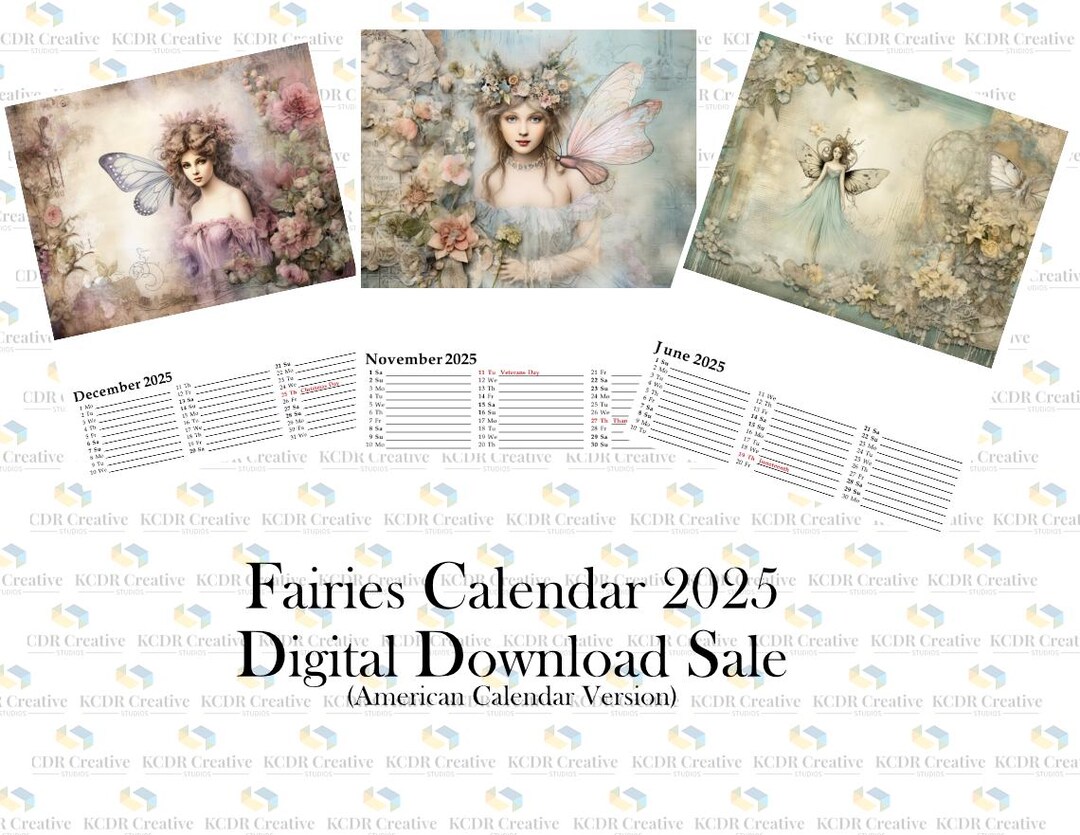 Whimsical Fairies 2025 American Calendar Enchanting Moments All Year ...