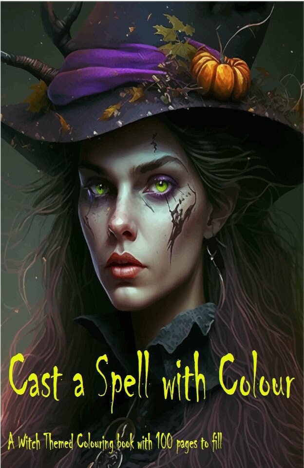 Halloween Witch Themed Coloring Book 100 Pages Witch & - Etsy