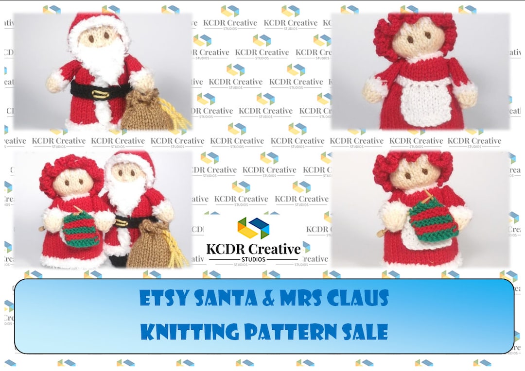 Santa & Mrs. Claus Knitting Patterns: Holiday Home Decor (digital ...
