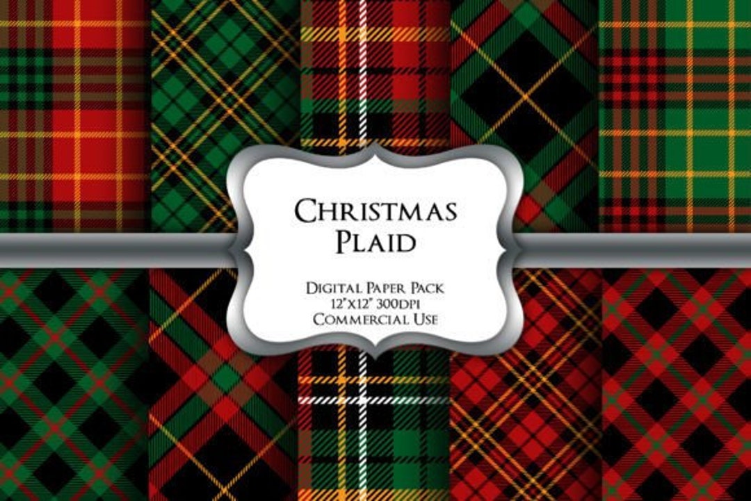 Christmas Digital Paper, Christmas Plaid Patterns, Christmas Plaid ...