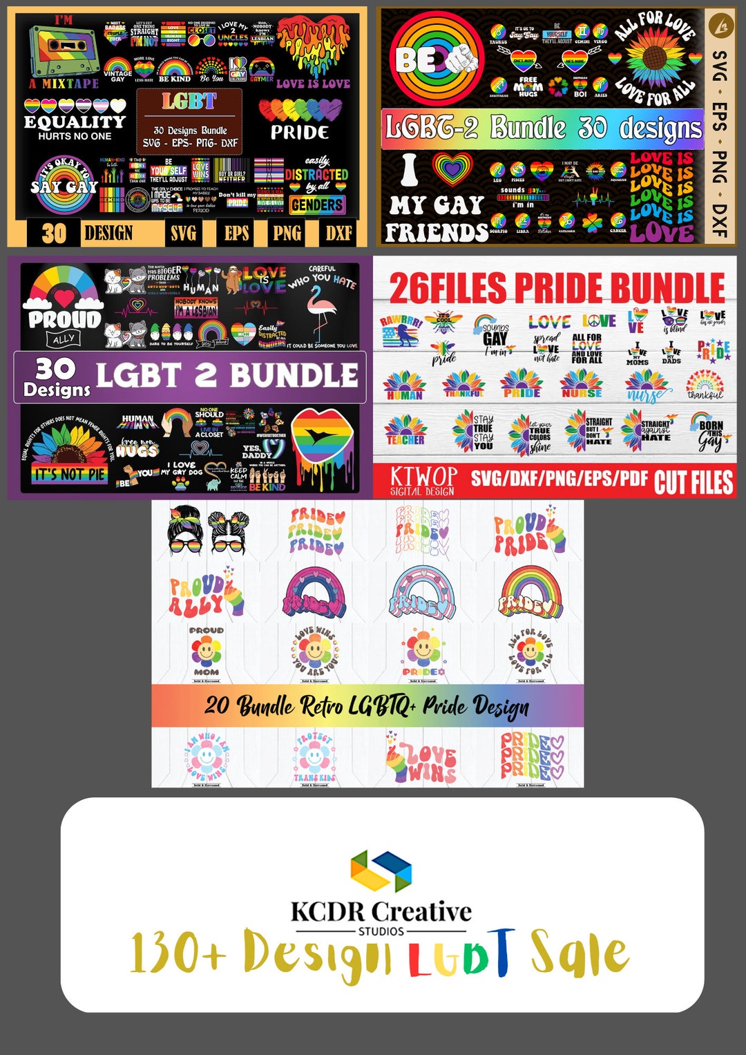 Gay Pride Svg Bundle, LGBTQ Svg Bundle, 130 Pack LGBT Bundle , Pride ...
