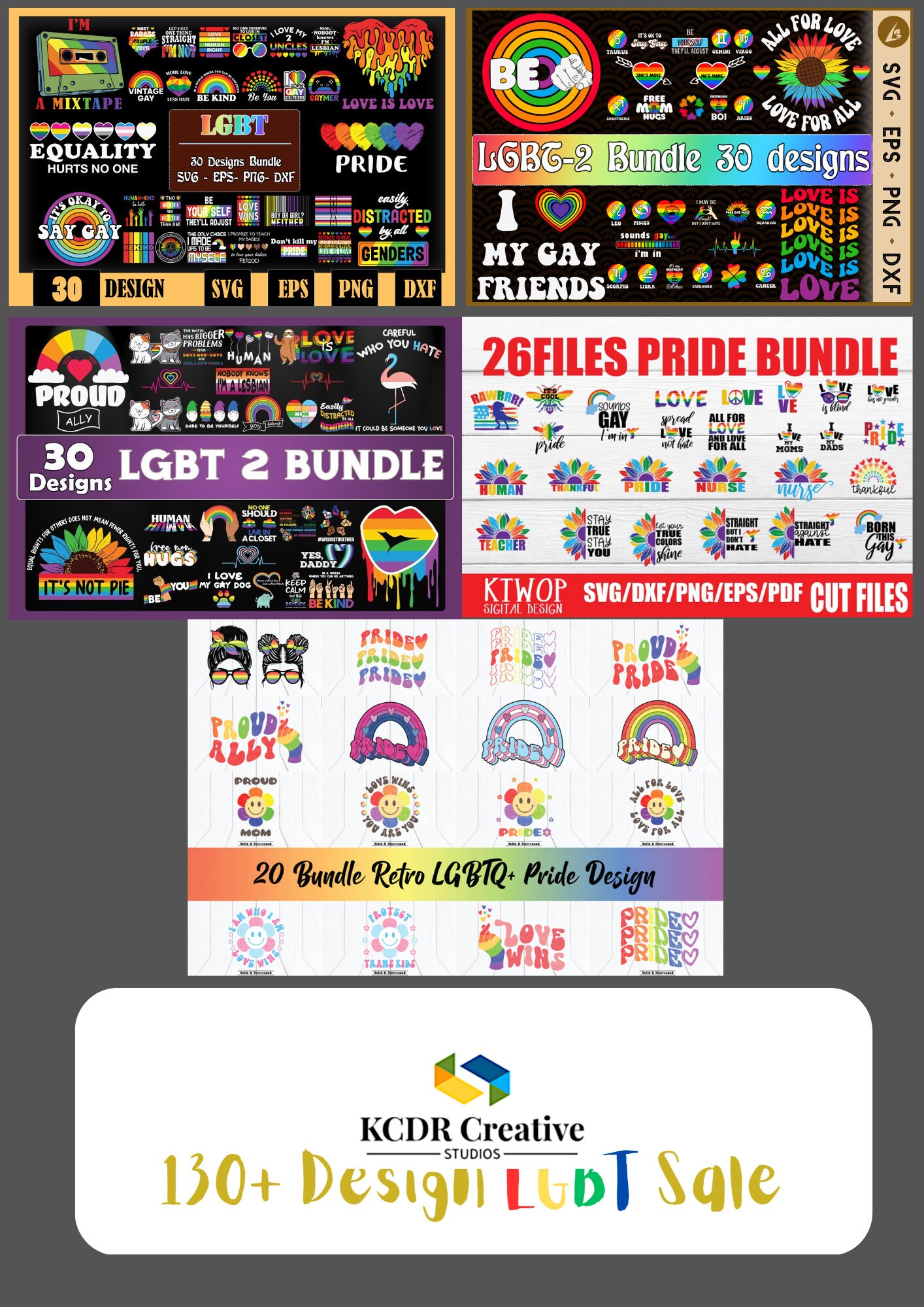 Gay Pride Svg Bundle, LGBTQ Svg Bundle, 130 Pack LGBT Bundle , Pride ...