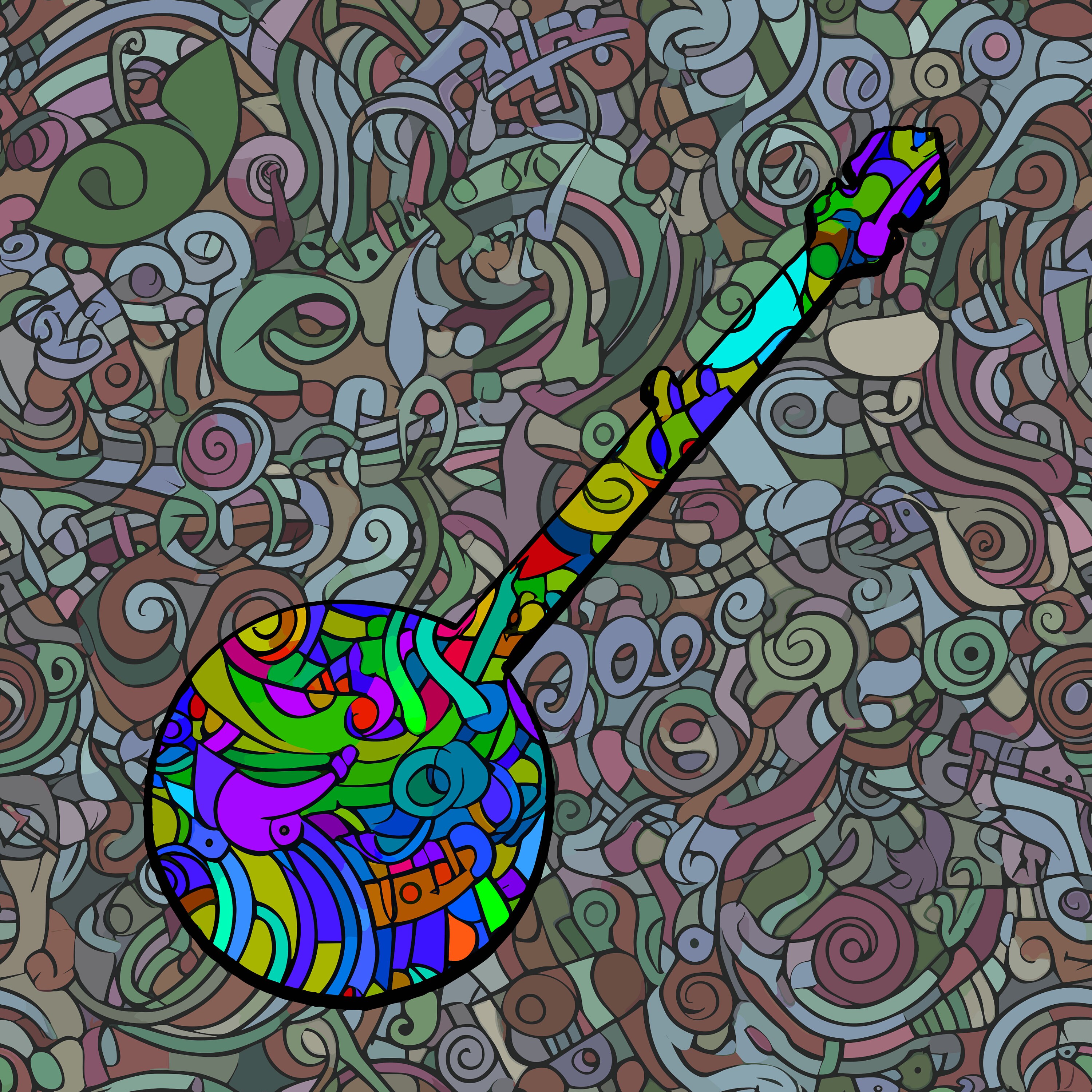 Colorful Patterned Banjo Dress - Banjo Player Gift, Bluegrass Banjo ...