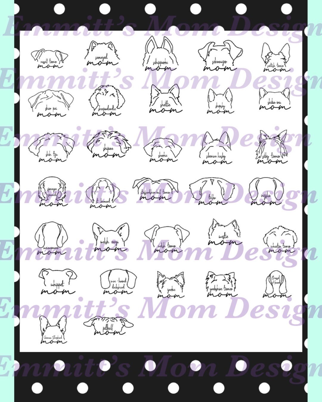 Breed Specific Dogmom Dog Ear Decal for Car/laptop 200 Breeds Available ...