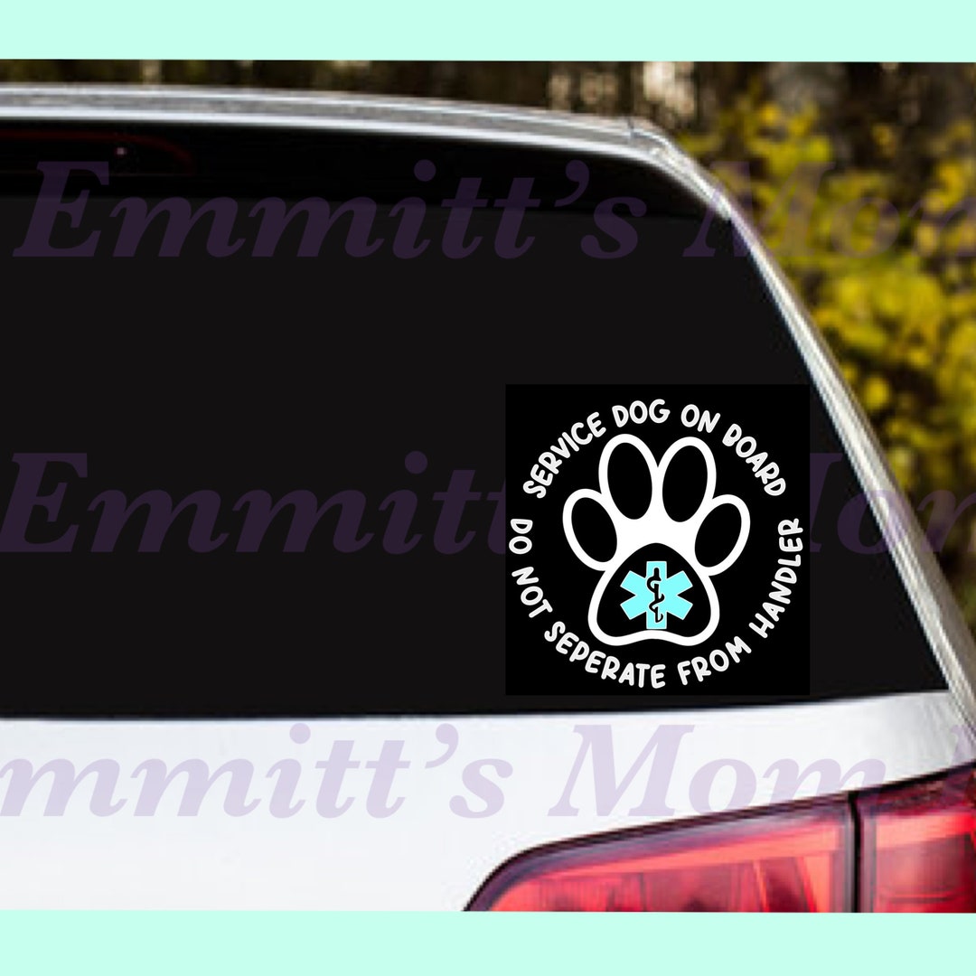 Service Dog on Board Alert and Search and Rescue Dog Alert Decals for ...