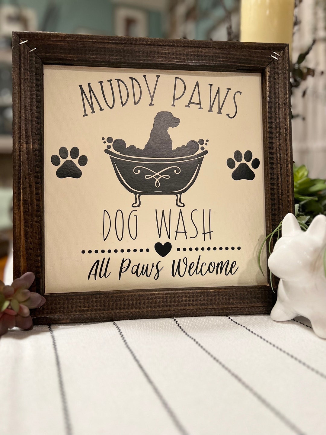 Personalized Dog Themed Bath Decor/dog Shower/ Dog Grooming Farmhouse ...
