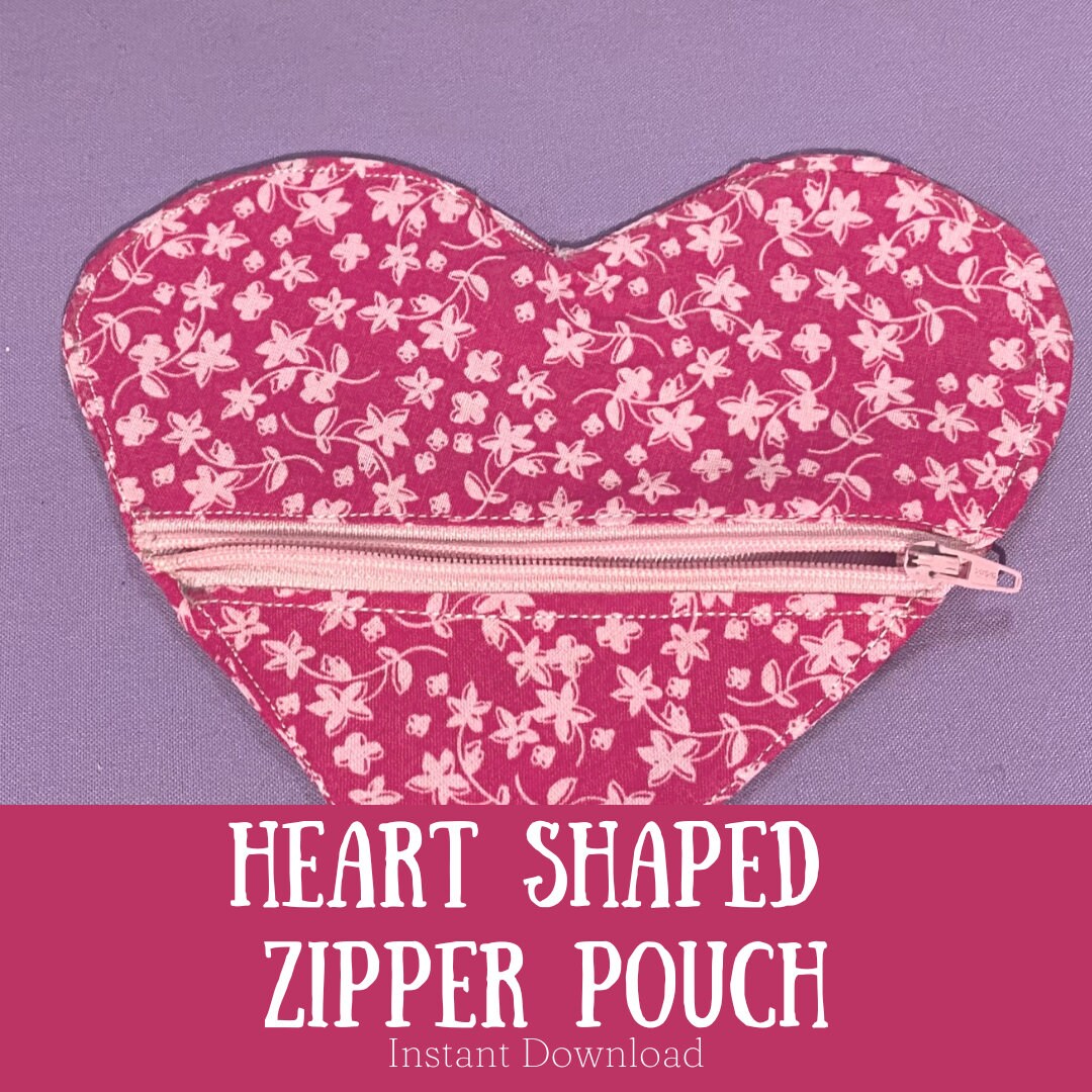 Heart Shaped Zipper Pouch (pattern Only) - Etsy