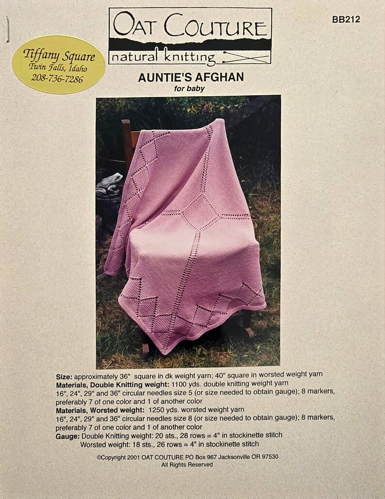 Oat Couture - Auntie's Afghan ( Worsted Weight Yarn) - Etsy