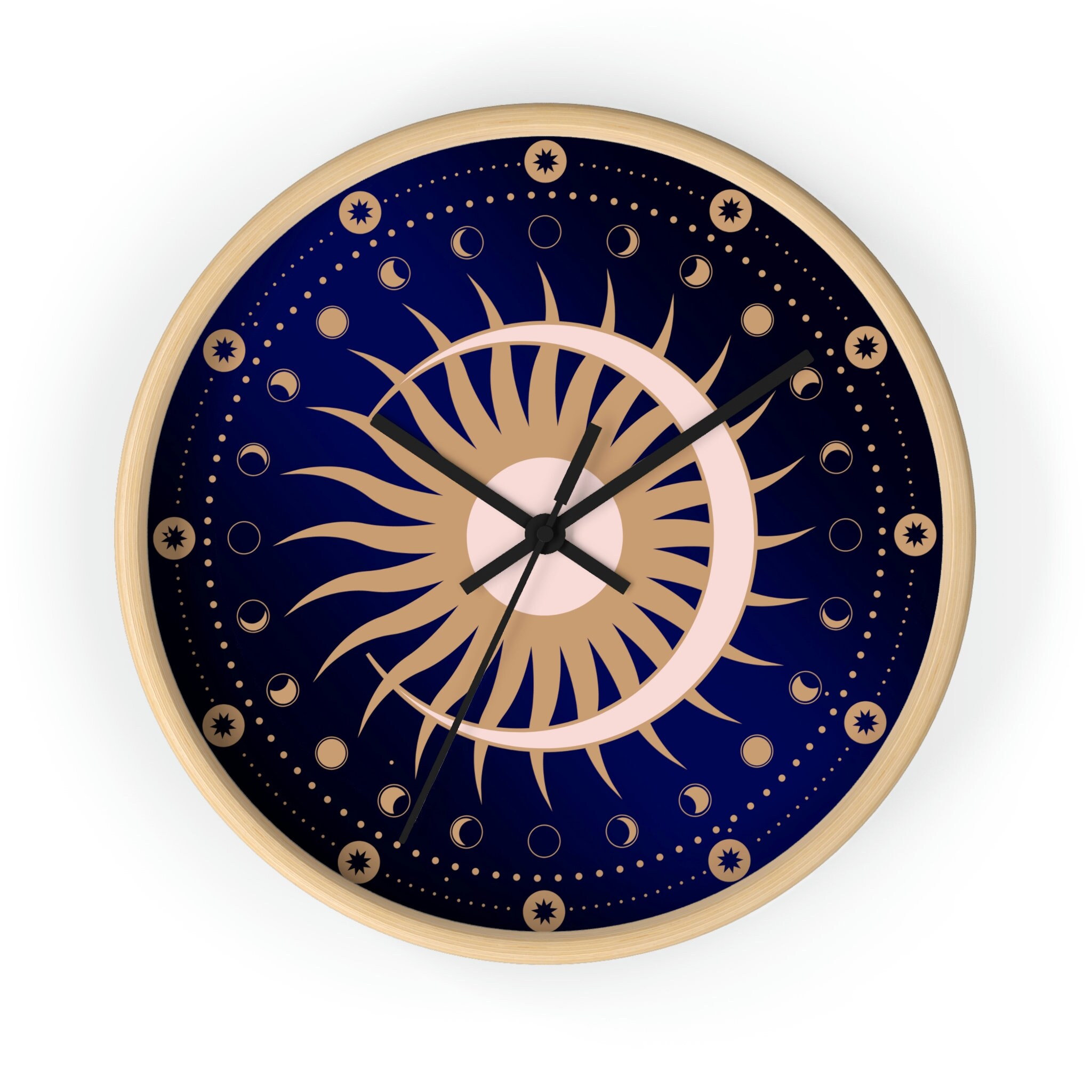 Sun and Moon Clock Sun and Moon Wall Clock Moon Phases - Etsy