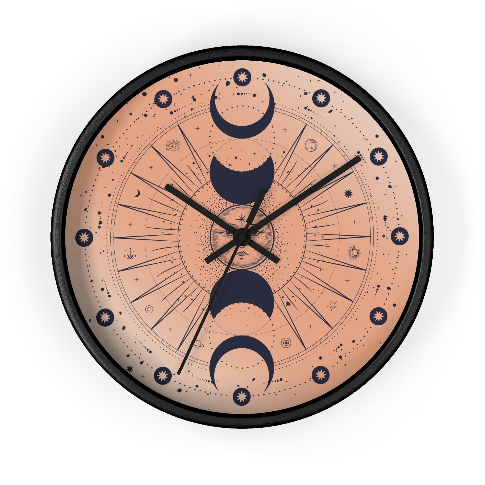 Moon Clock, Moon Wall Clock, Moon Phases Clock, Moon Phases Wall Clock ...