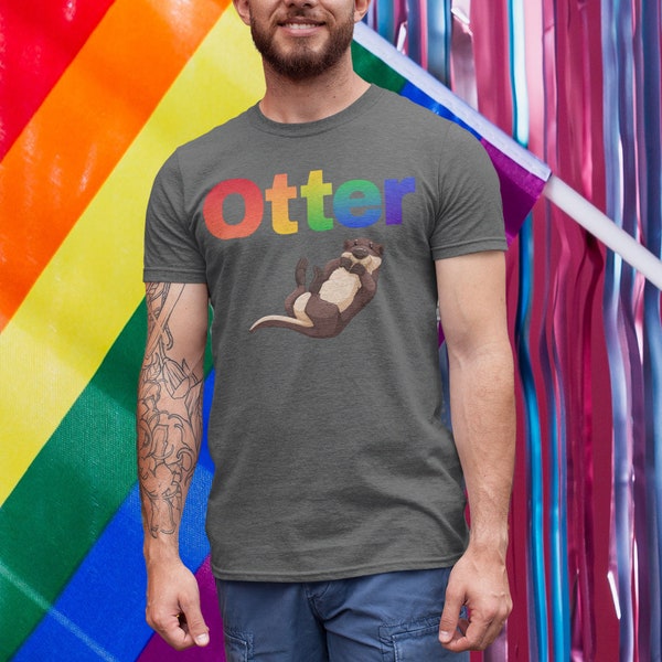 Rainbow Otter Shirt - Etsy