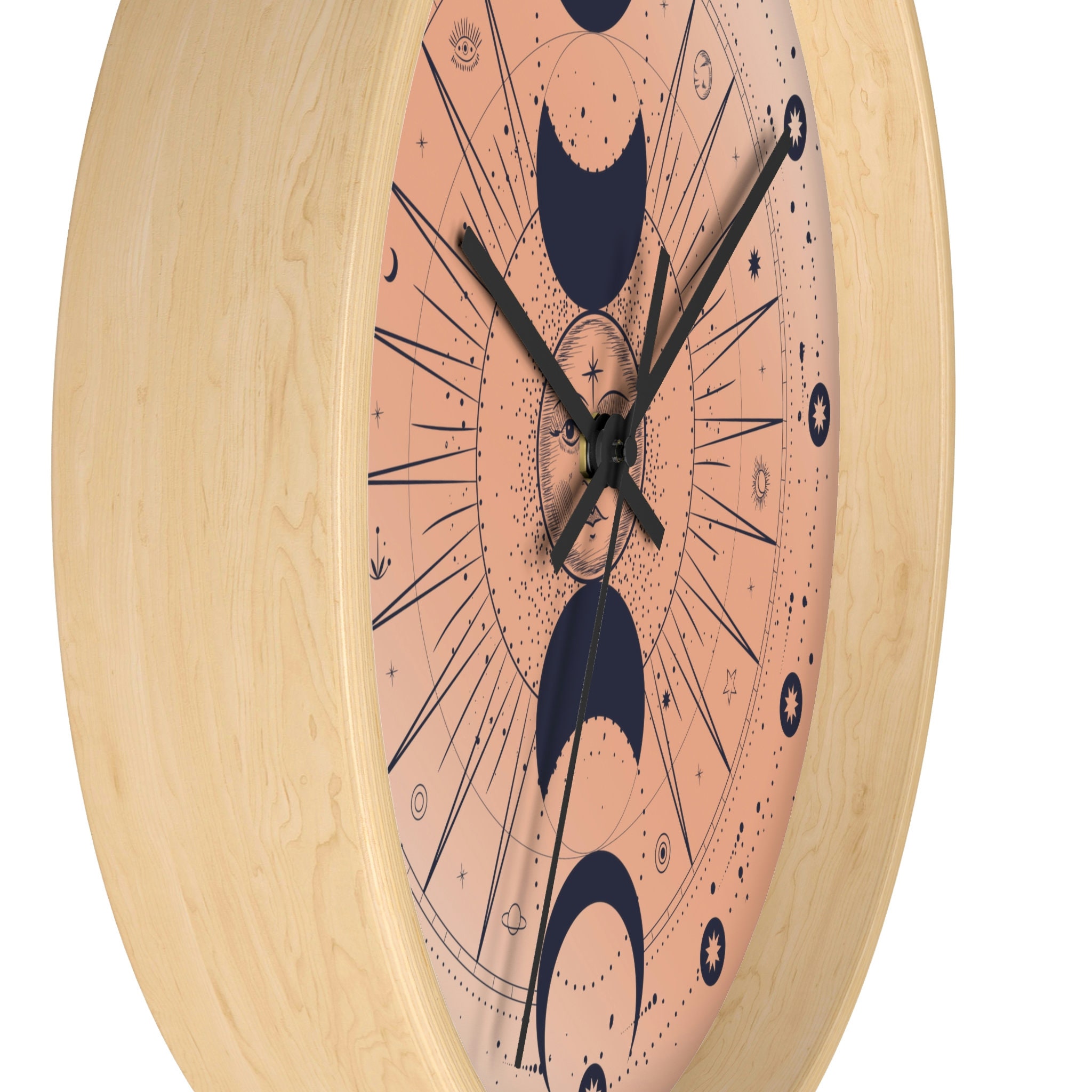 Moon Clock, Moon Wall Clock, Moon Phases Clock, Moon Phases Wall Clock ...