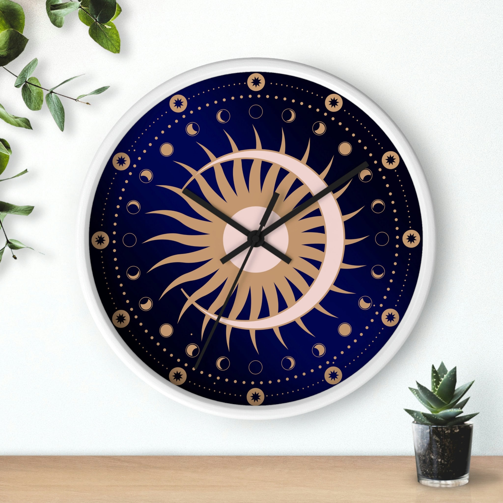 Sun and Moon Clock Sun and Moon Wall Clock Moon Phases - Etsy
