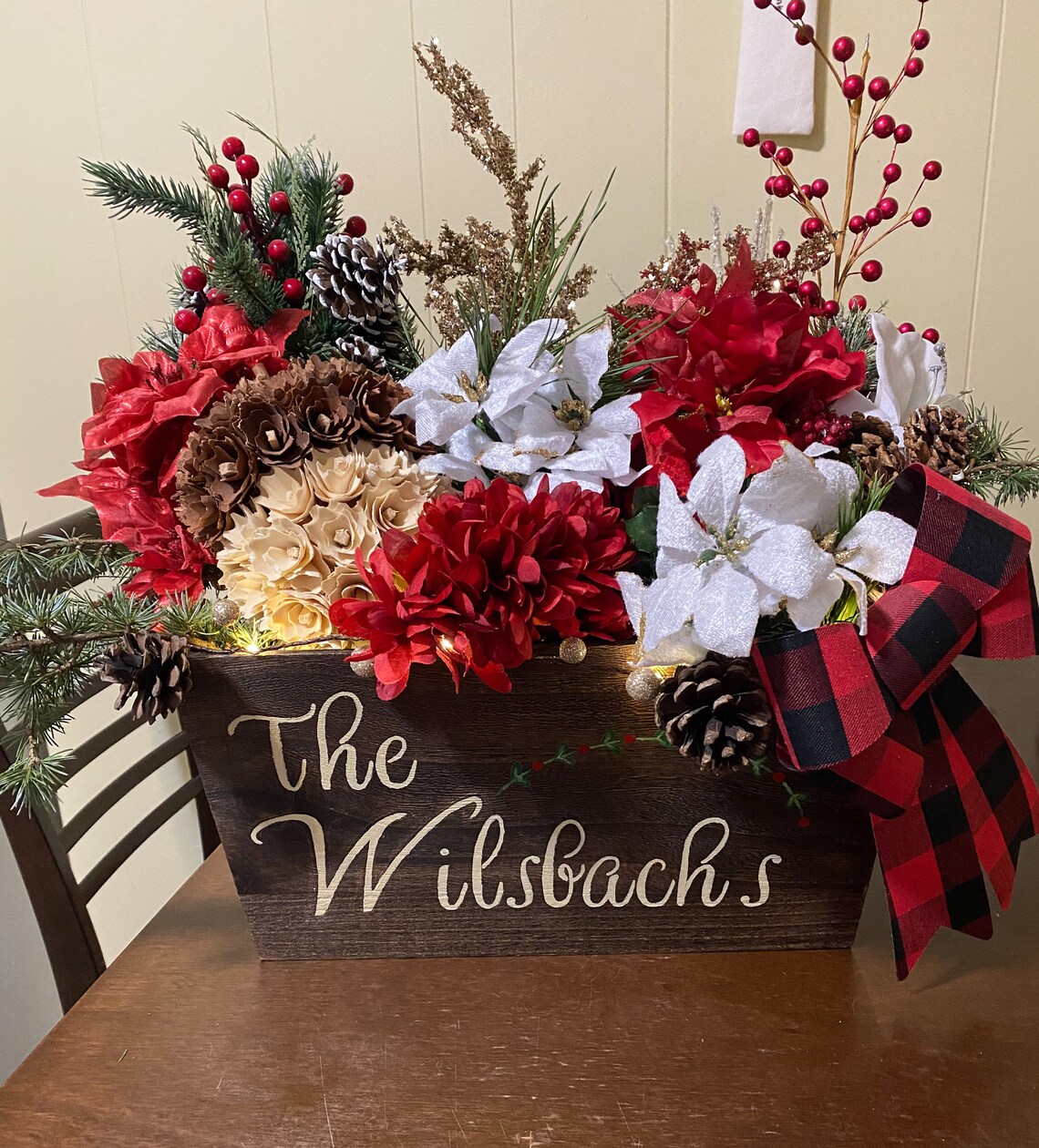 Custom Holiday Flower Box - Etsy