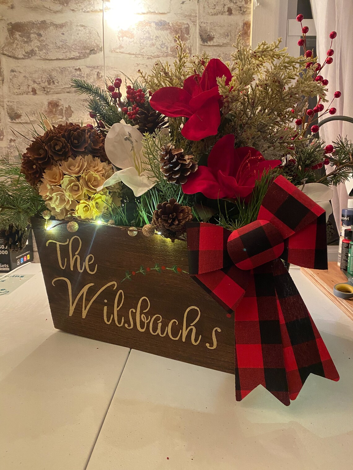 Custom Holiday Flower Box - Etsy
