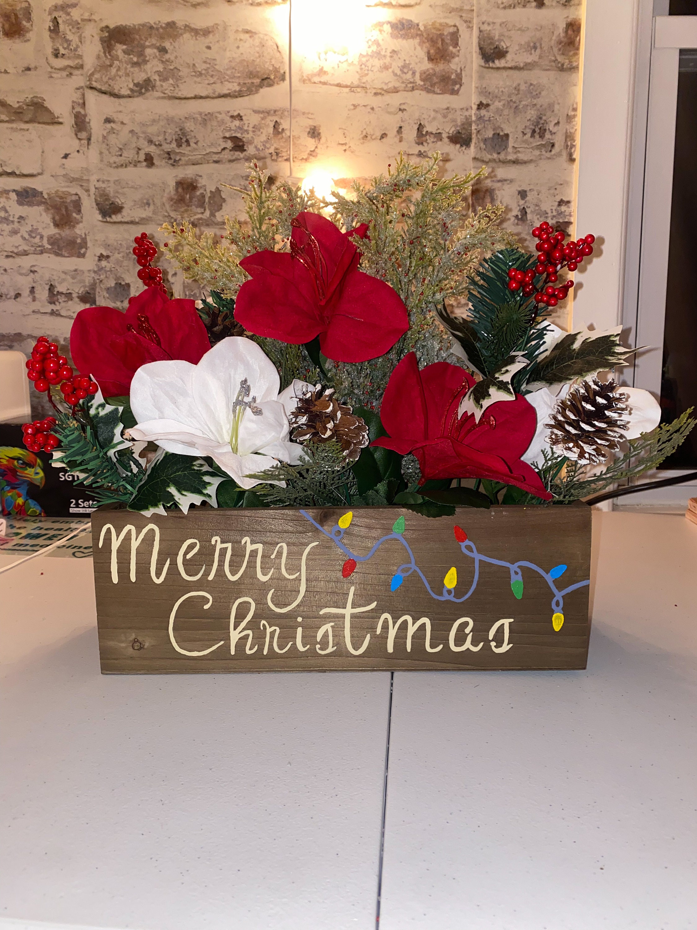 Custom Holiday Flower Box - Etsy