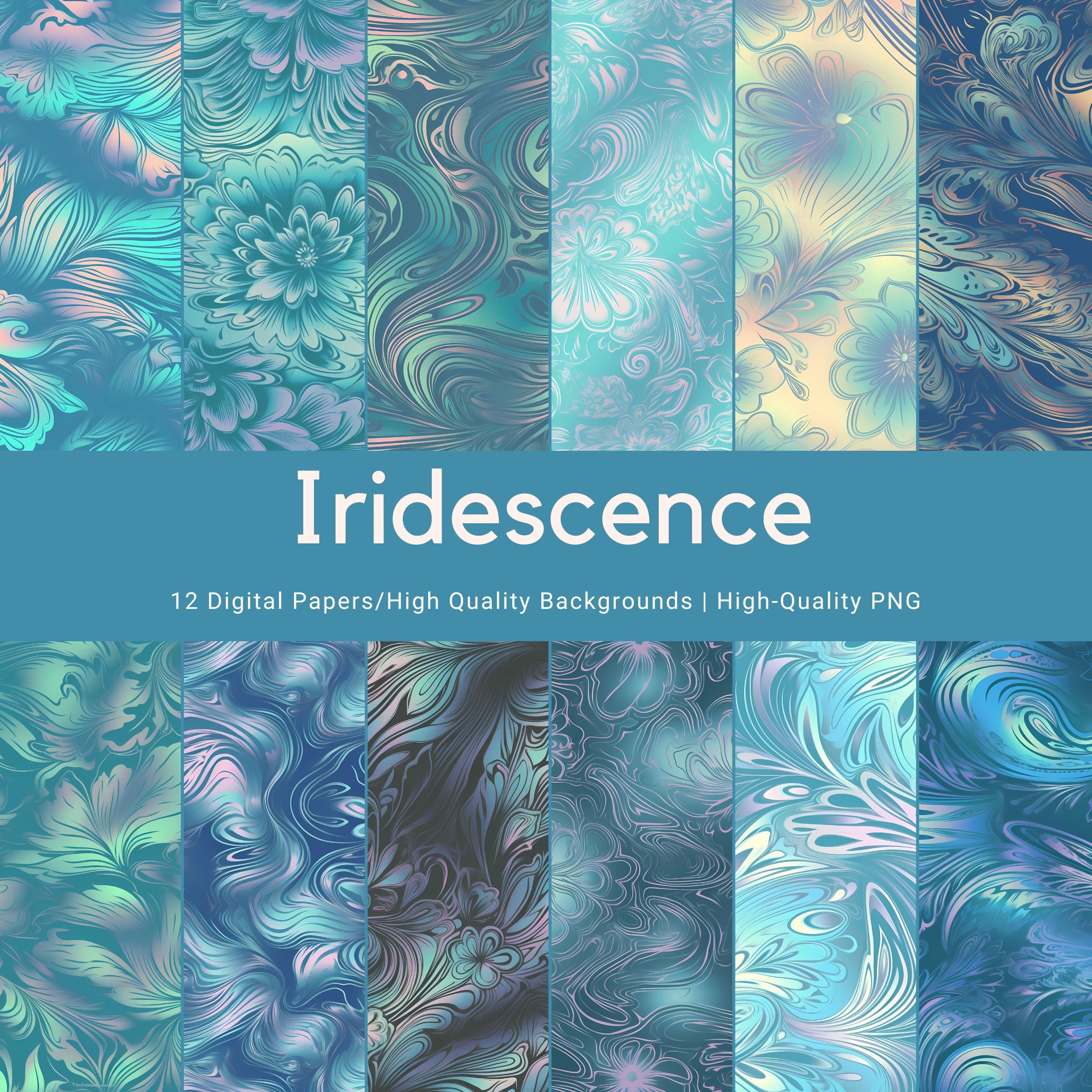 Iridescent Patterns Digital Papers, Unique Iridescent Pattern | Digital ...
