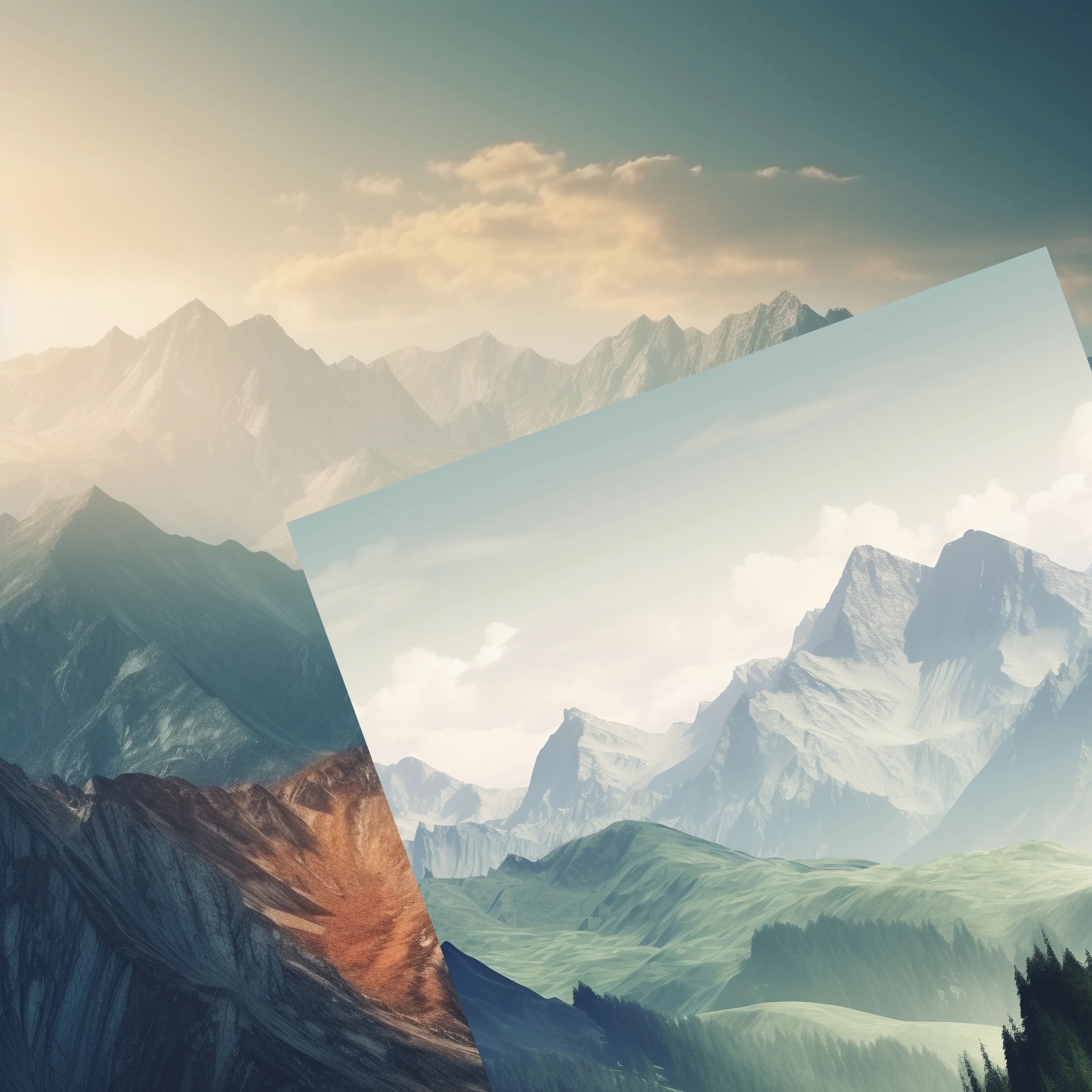 Mountain View Digital Papers, Unique Mountain Pattern | Digital Prints ...