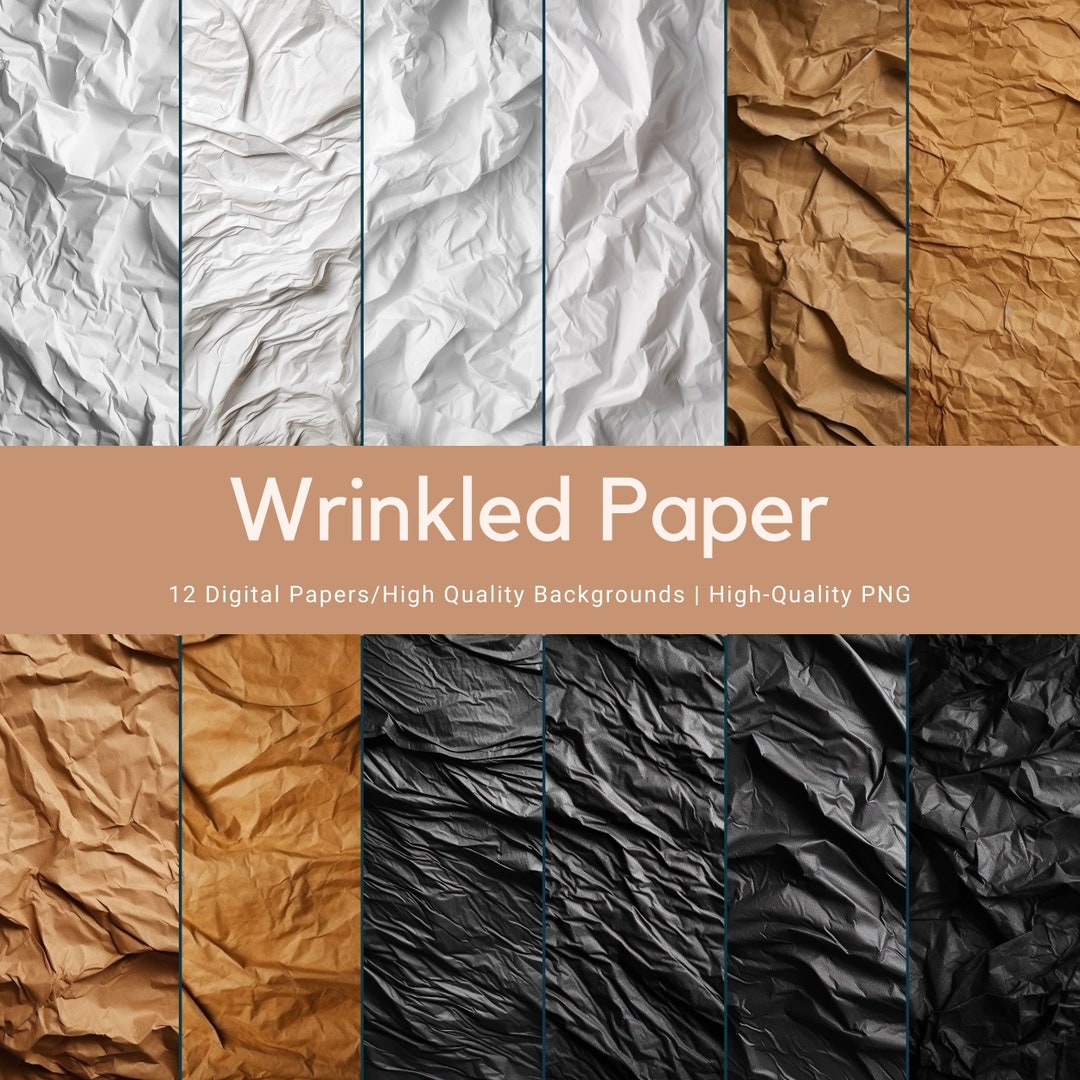 Wrinkled Paper Digital Papers, Unique Paper Pattern | Digital Prints ...