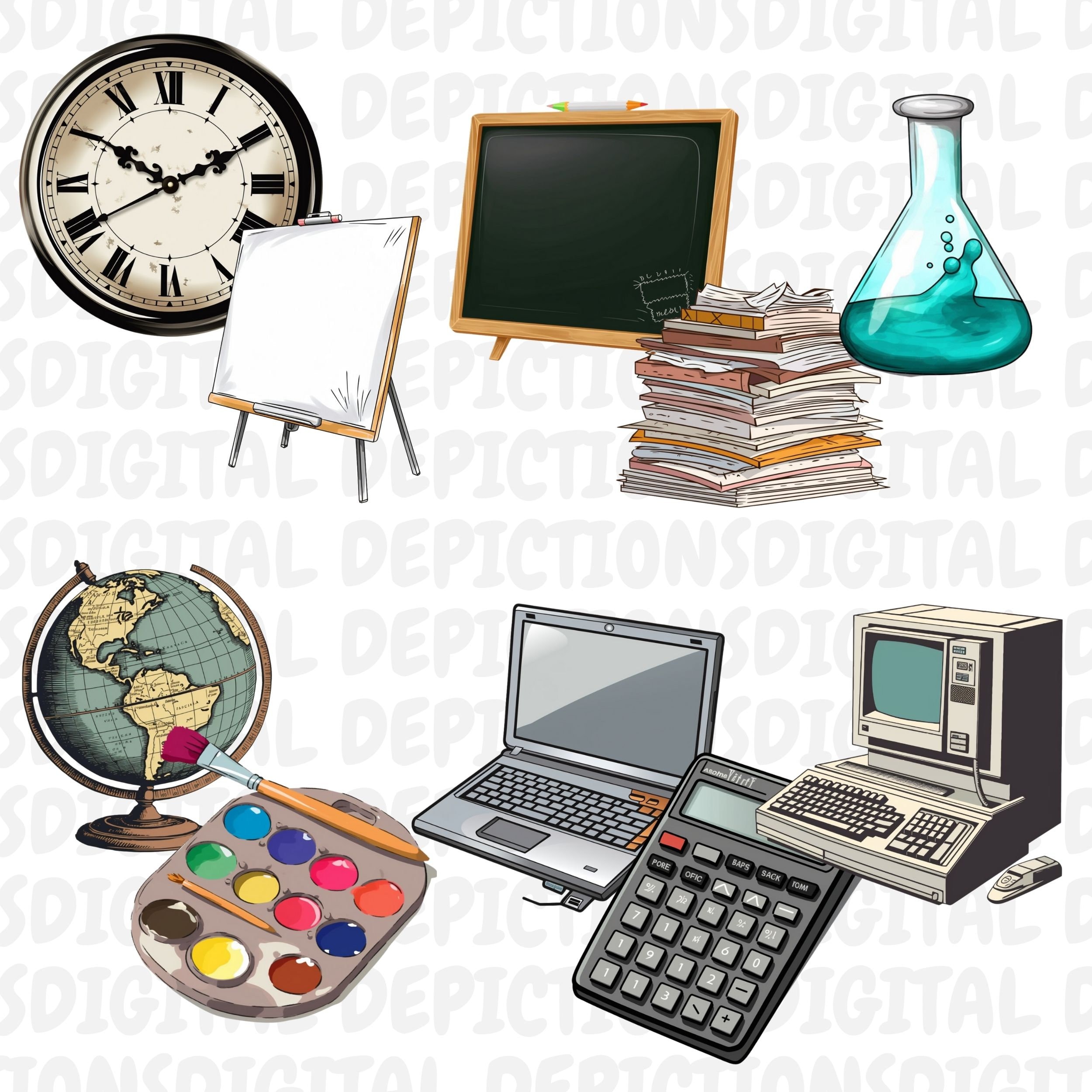 Teacher Classroom Clipart Pack | Classroom Supplies, School Supplies ...