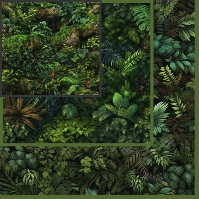 Rainforest Digital Paper, Rainforest Digital Pattern | Digital Prints ...