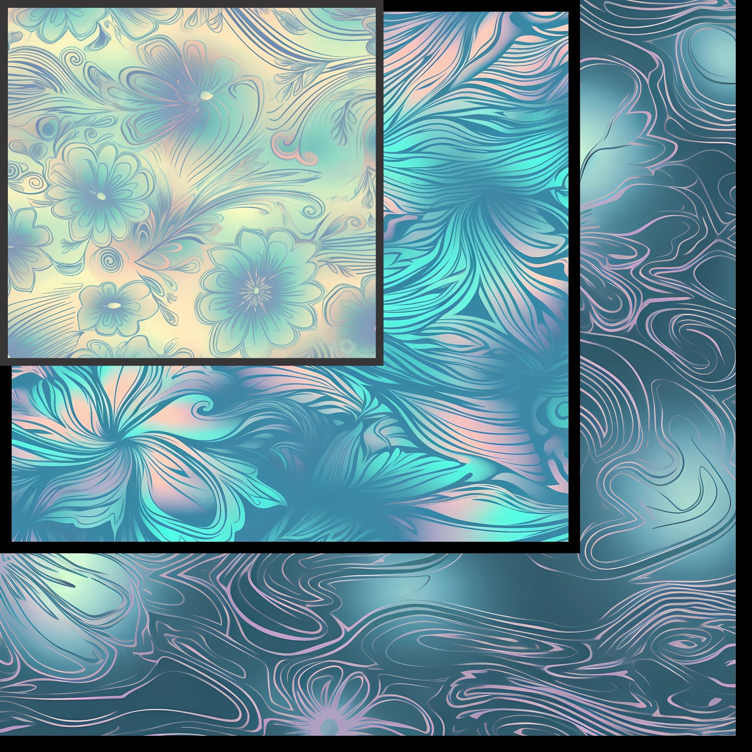 Iridescent Patterns Digital Papers, Unique Iridescent Pattern Digital ...