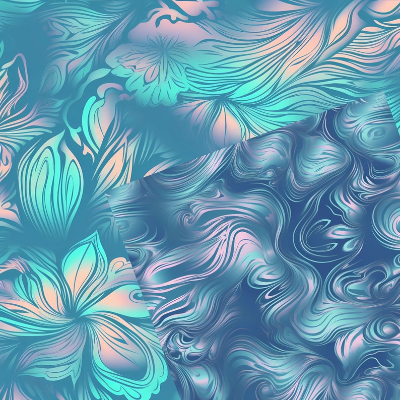 Iridescent Patterns Digital Papers Unique Iridescent Pattern - Etsy