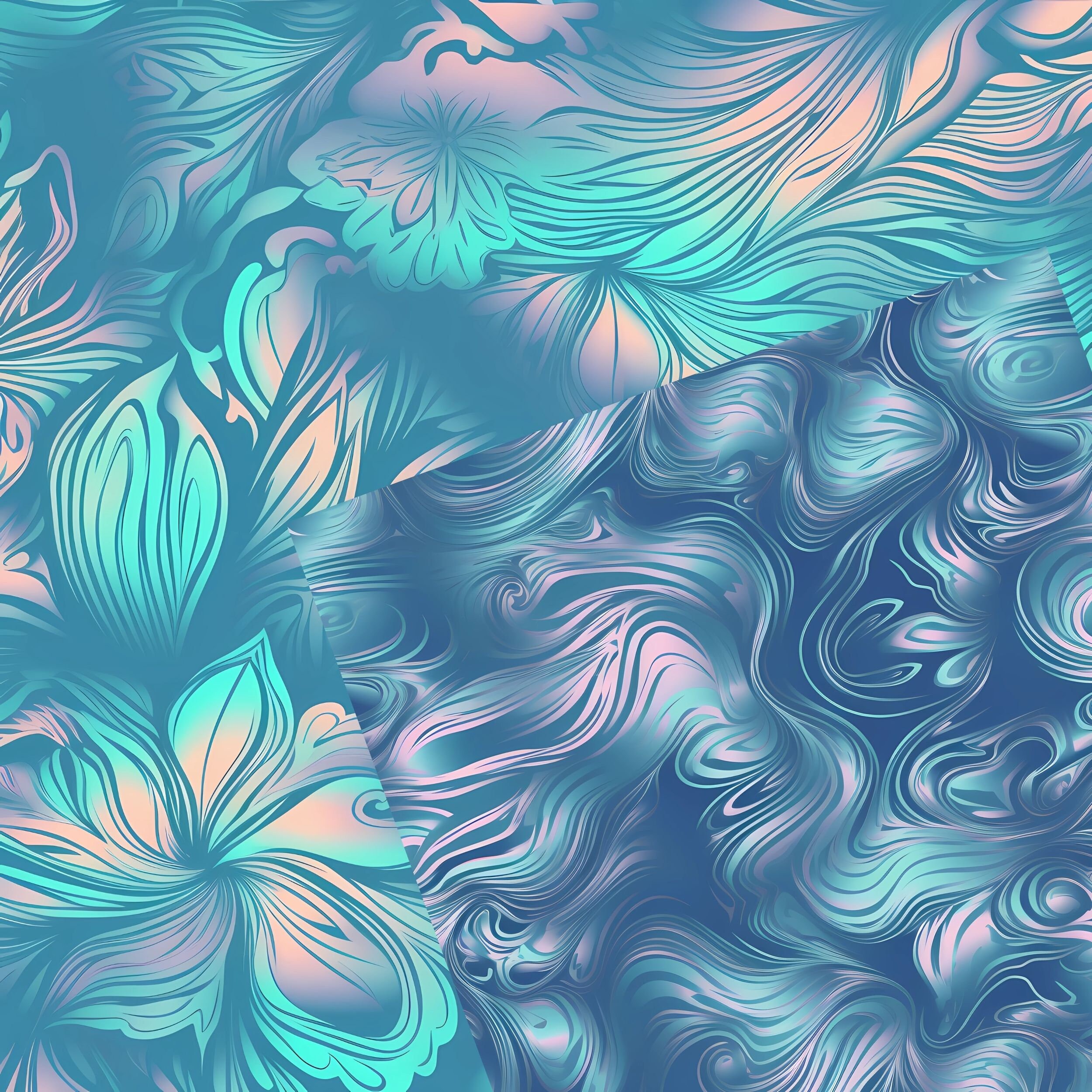 Iridescent Patterns Digital Papers, Unique Iridescent Pattern Digital ...