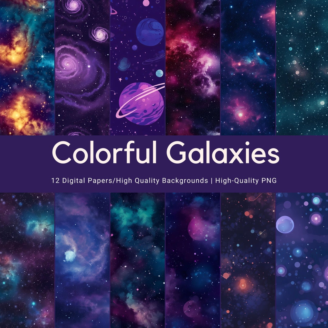 Galaxy Digital Papers, Unique Galaxy Patterns | Digital Prints for ...