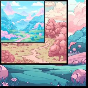 Cute Landscapes Digital Papers, Landscape Pattern | Digital Prints for ...